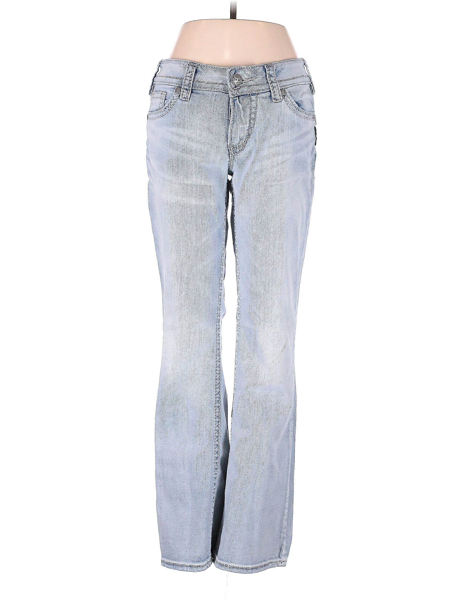 Silver Jeans Co. Solid Blue Silver Jeans 27 Waist - 61% off | thredUP