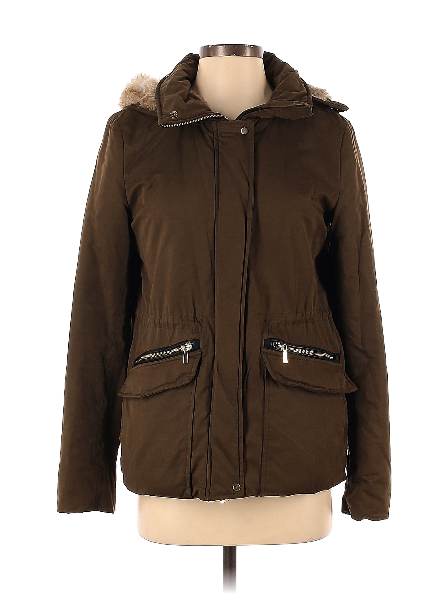Trafaluc by Zara Solid Brown Coat Size S - 66% off | thredUP