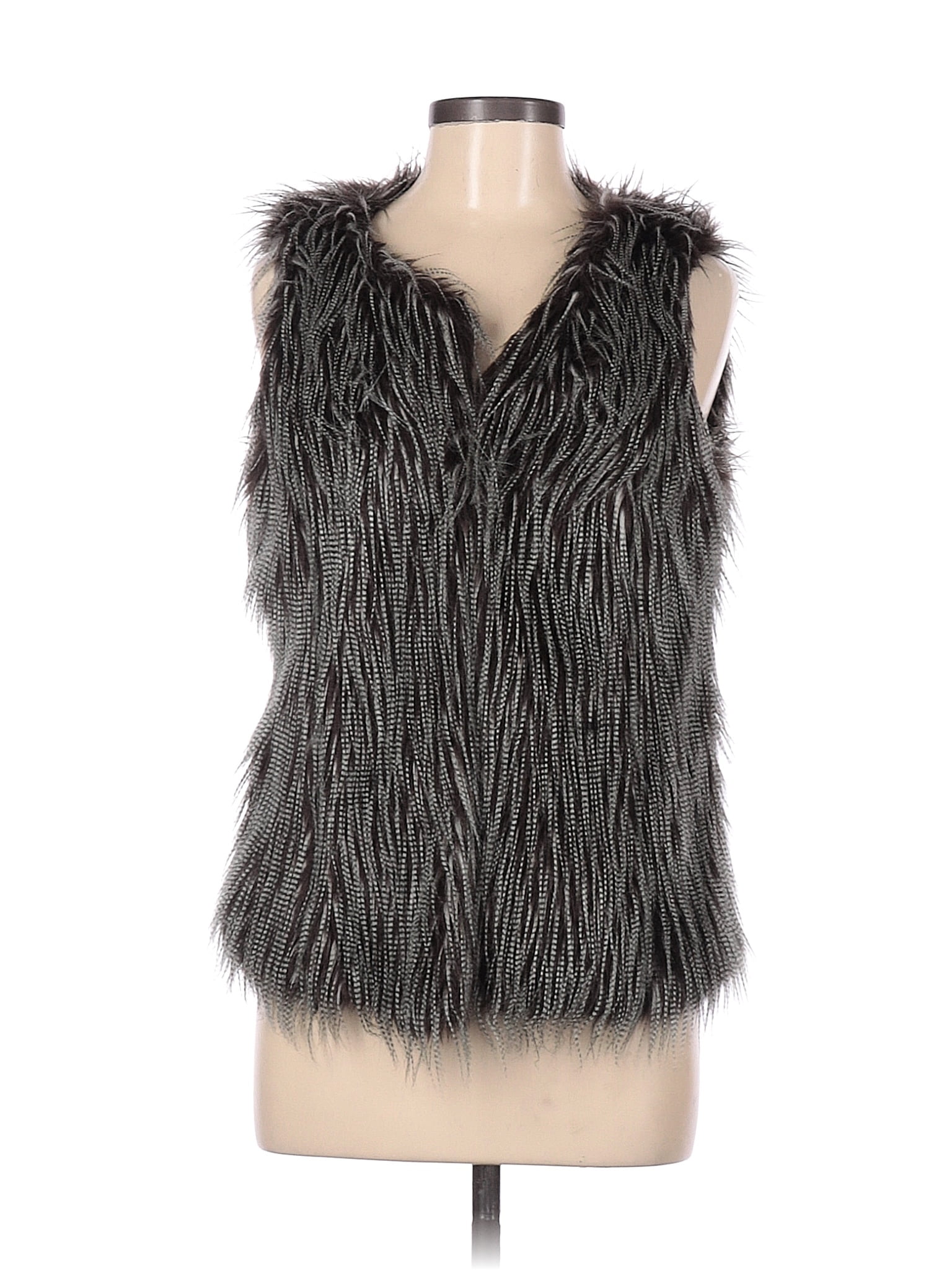 Max Studio Gray Faux Fur Vest Size M - 79% off | thredUP