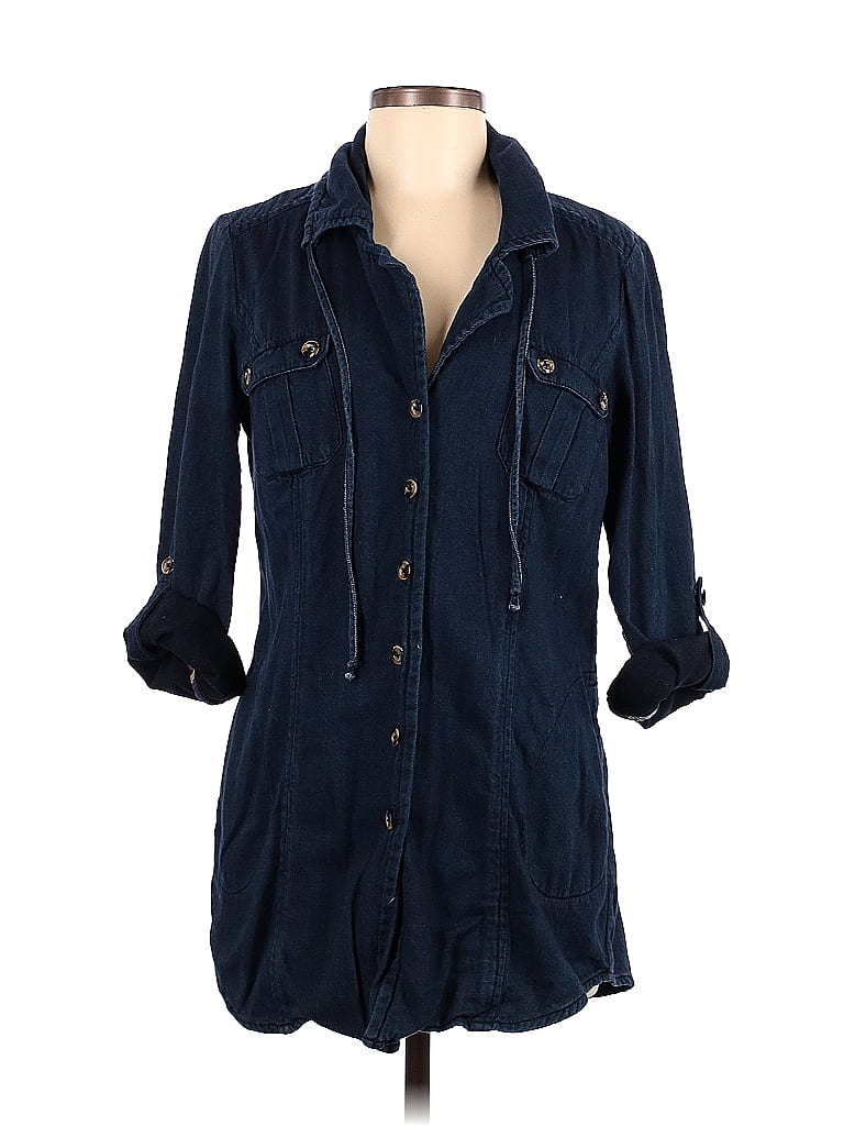 Cabi 100 Cotton Solid Navy Blue Denim Jacket Size M 71 Off Thredup