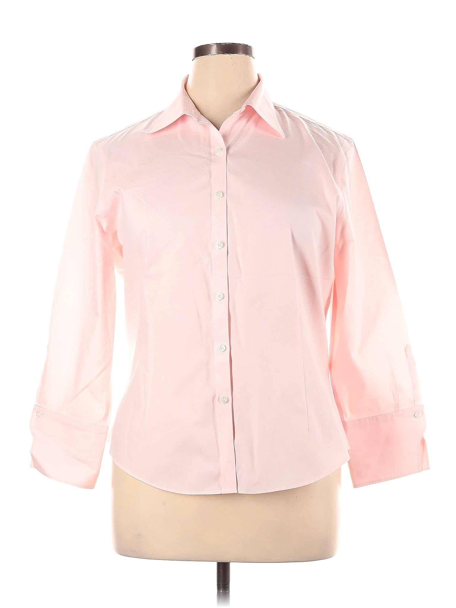 Brooks Brothers 100% Cotton Checkered-gingham Pink Long Sleeve Button-Down Shirt Size 16 - 80% ...