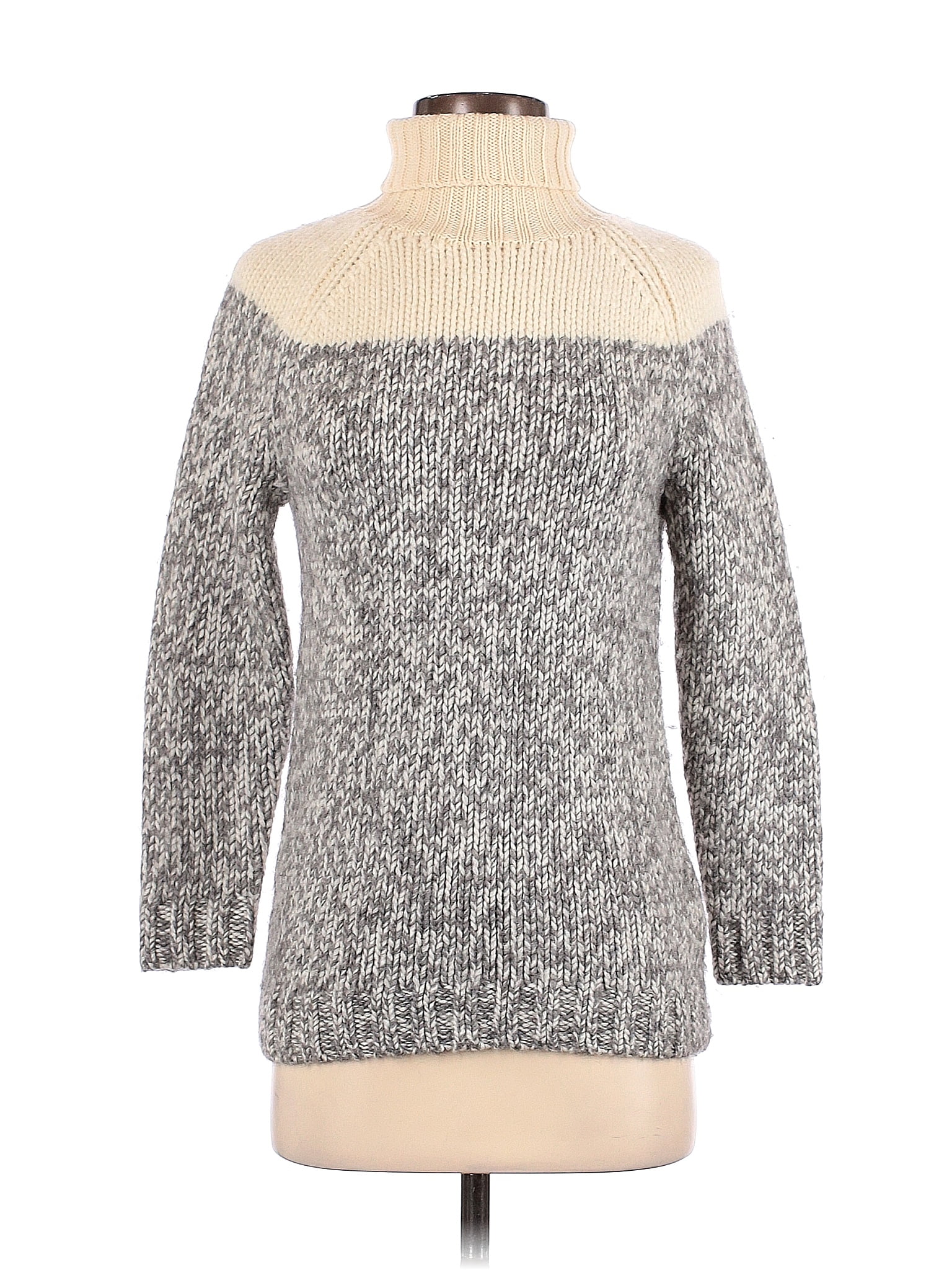 J Crew Color Block Marled Gray Turtleneck Sweater Size Xs 76 Off