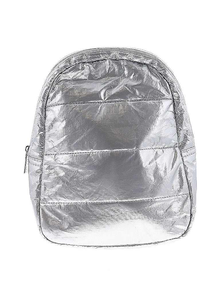 Assorted Brands Solid Metallic Silver Backpack One Size - 56% off | thredUP