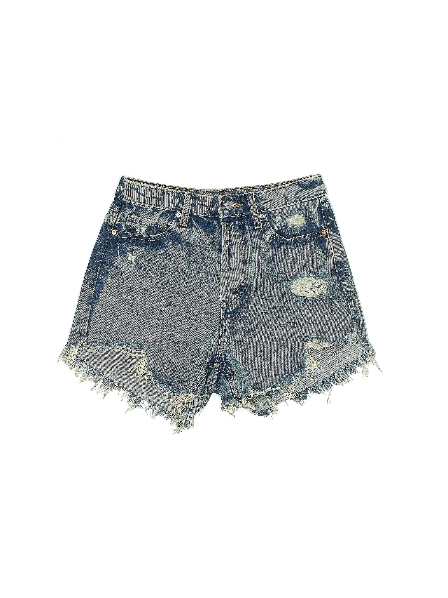 Wild Fable 100% Cotton Solid Blue Denim Shorts Size 6 - 41% off | thredUP