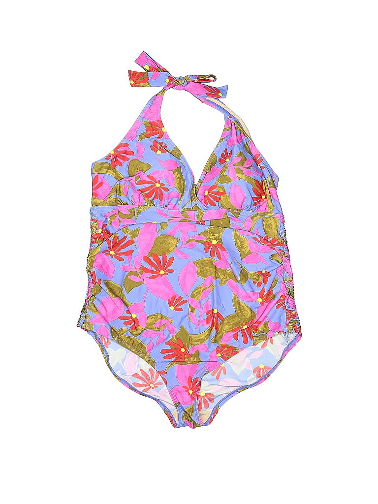 Beach Bump By Motherhood Pink One Piece Swimsuit Size XL (Maternity ...