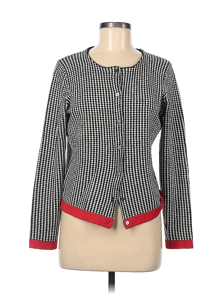 Classiques Entier Checkered-gingham Color Block Black Cardigan Size M ...