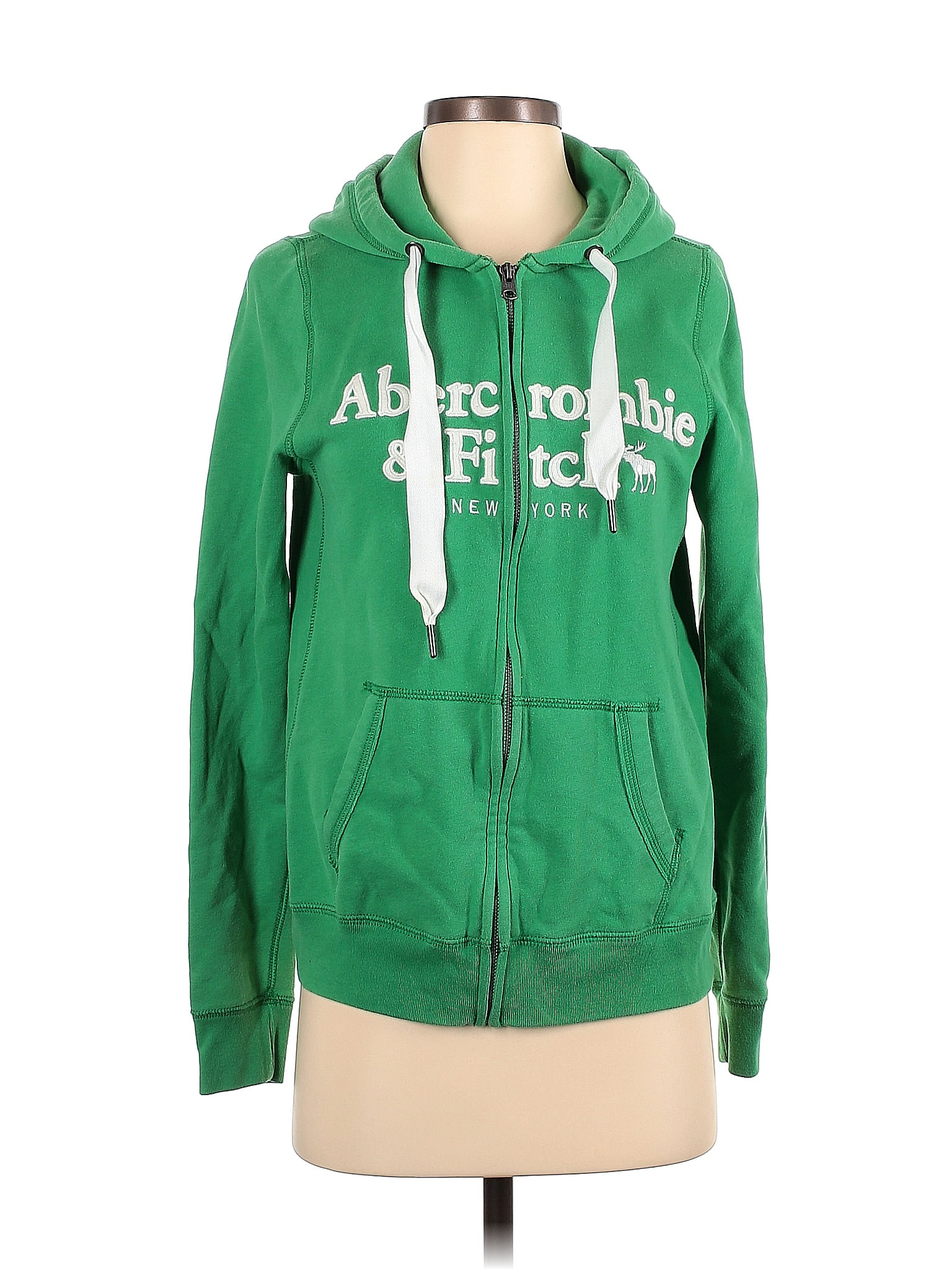 Abercrombie & Fitch Solid Green Zip Up Hoodie Size M - 68% off | thredUP