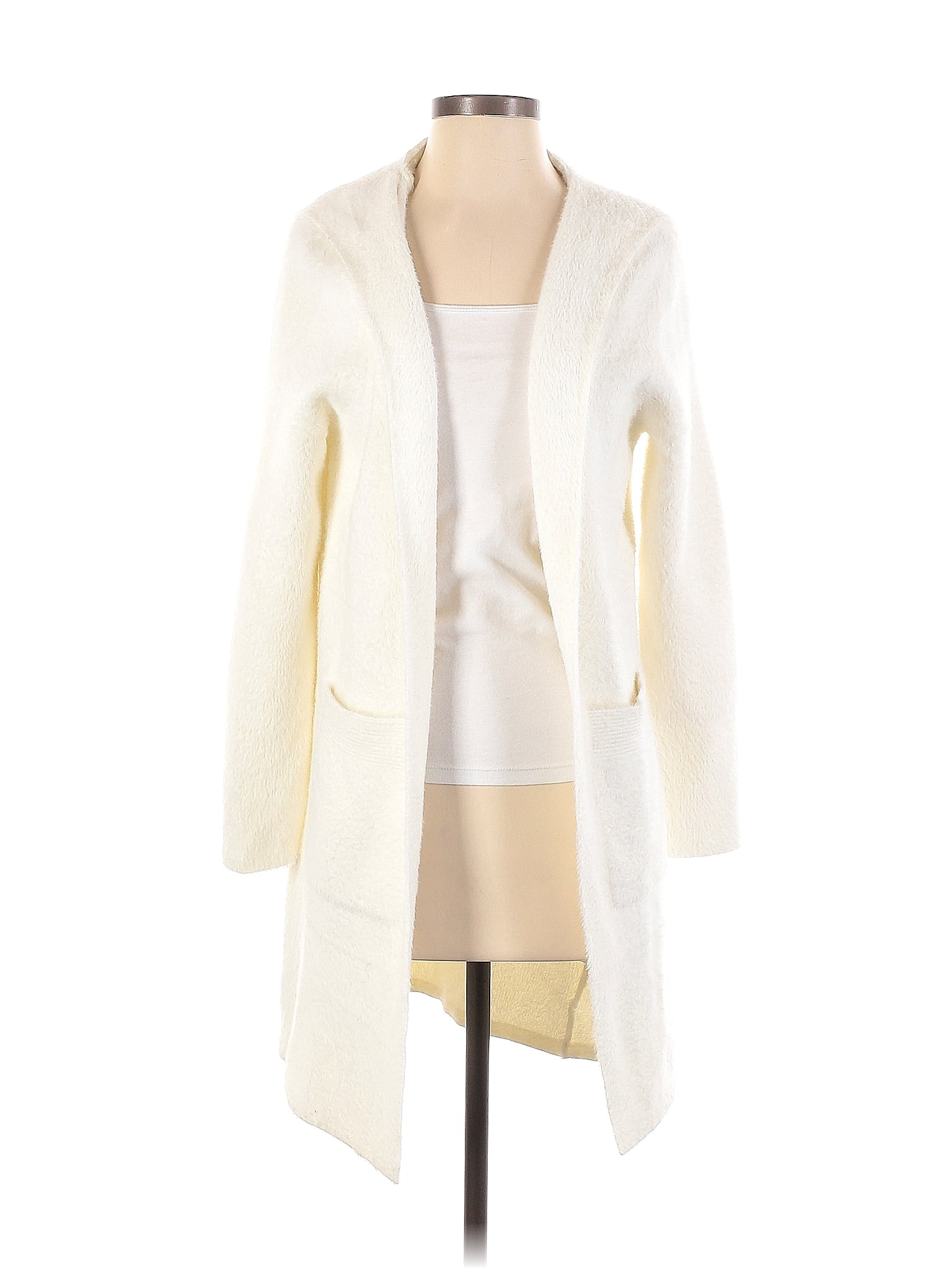 Romimona Solid Ivory Faux Fur Jacket Size M - 68% off | thredUP