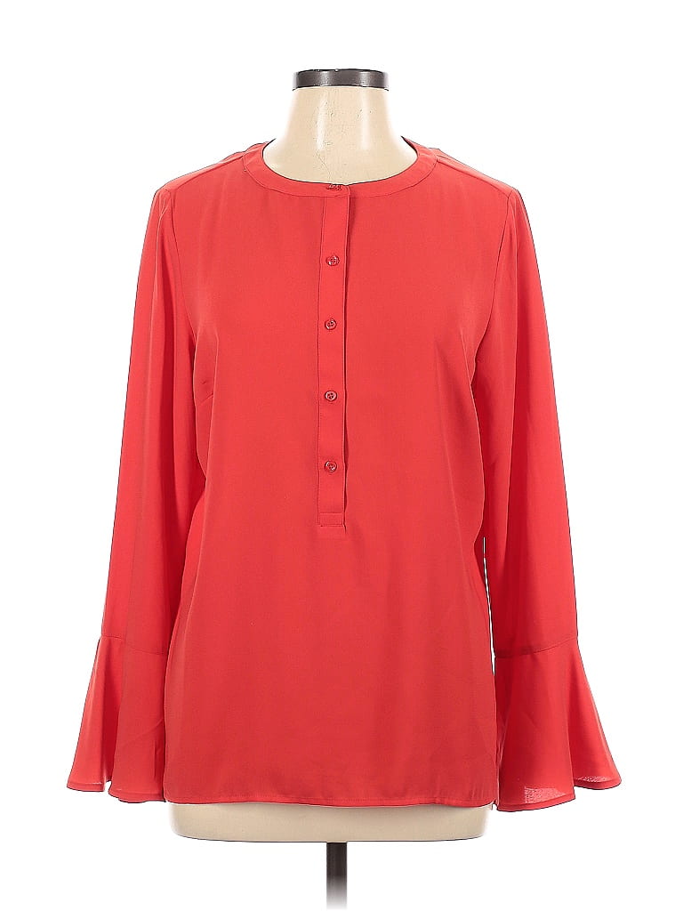Apt 9 100 Polyester Red Long Sleeve Blouse Size L 50 Off Thredup