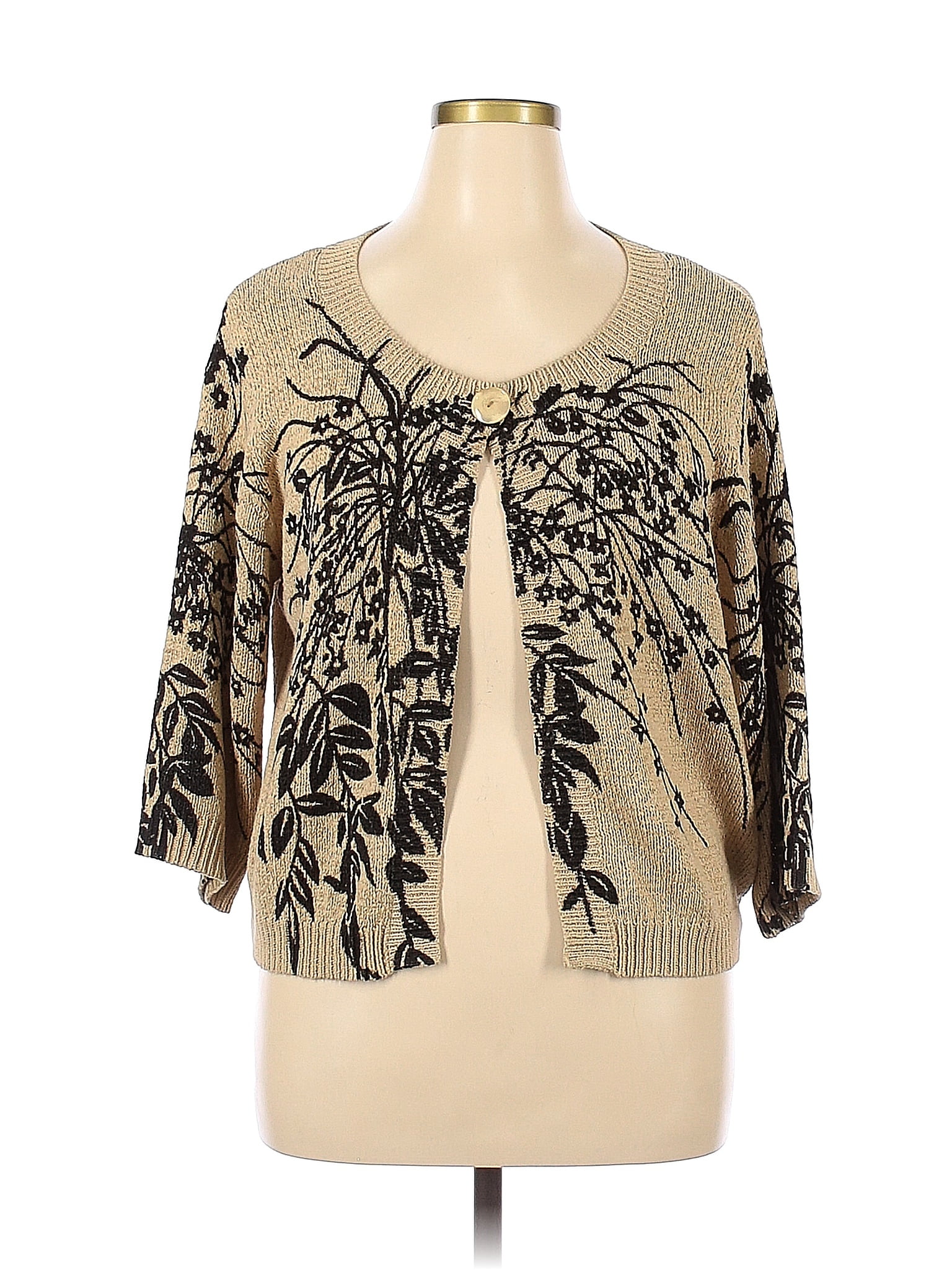 Marisa Christina Color Block Tan Cardigan Size 1X (Plus) - 59% off ...