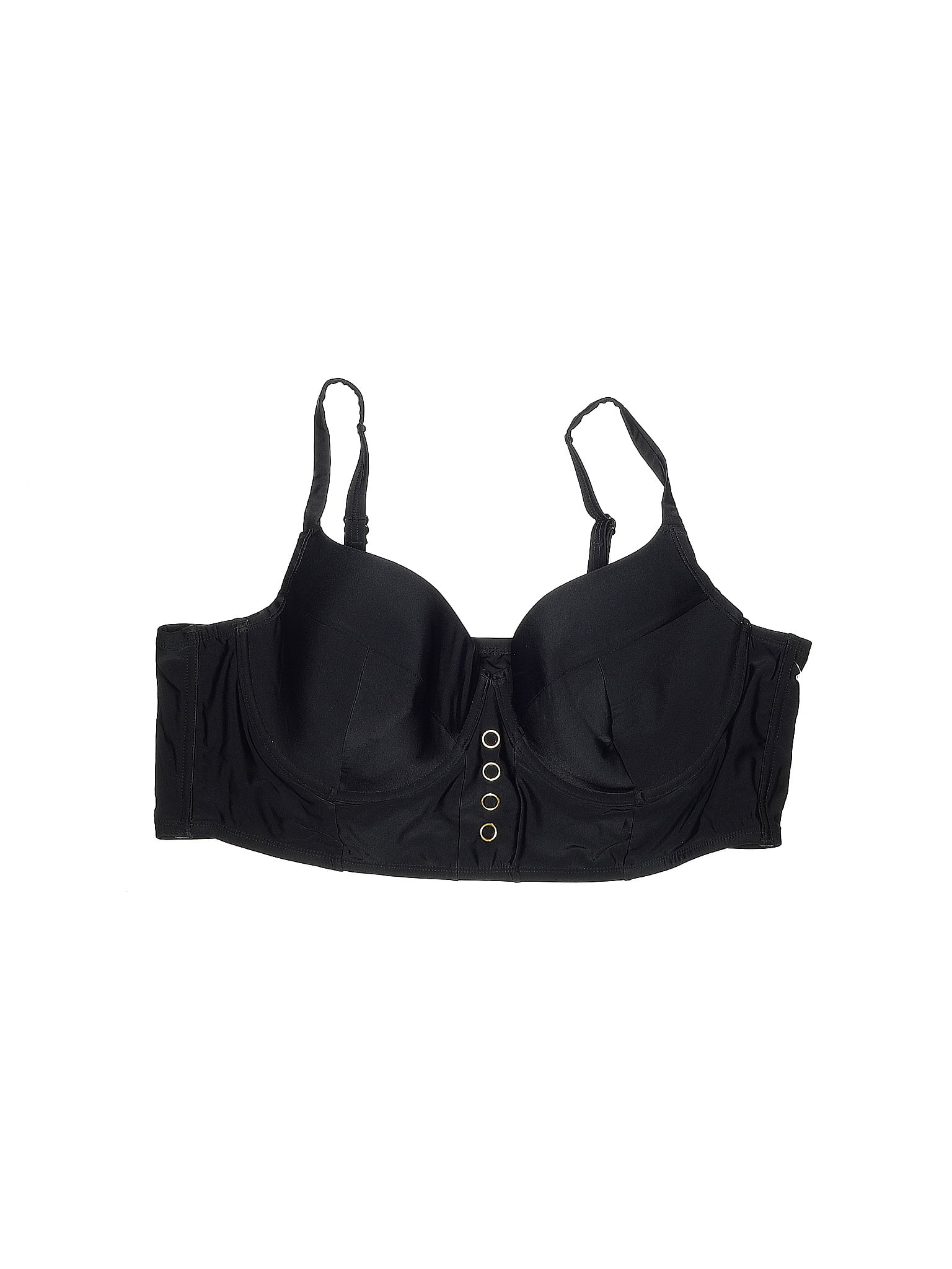 Swim By Cacique Solid Black Swimsuit Top Size 1x 44d Plus 56 Off