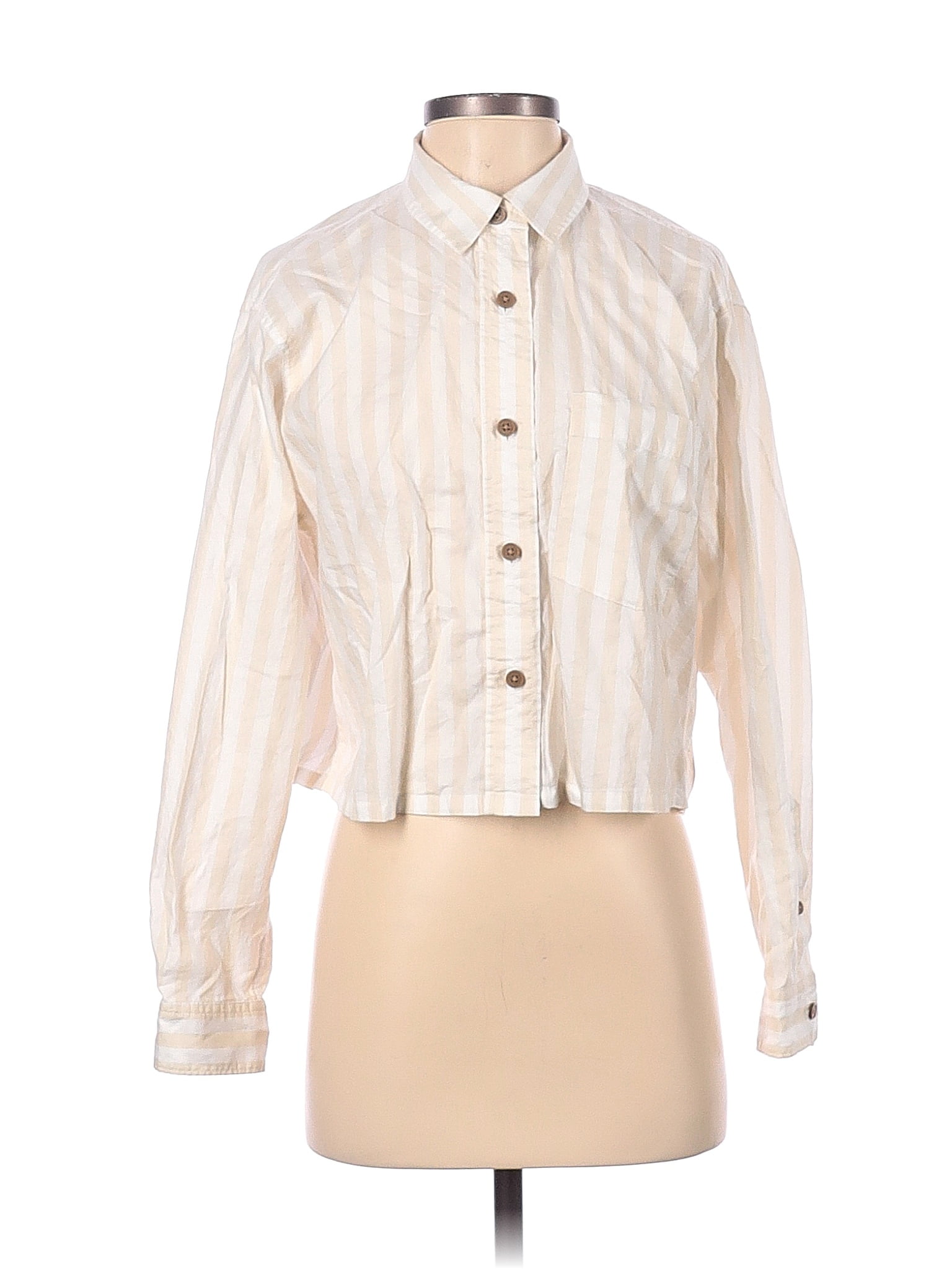 Everlane 100% Cotton Stripes Ivory Long Sleeve Button-Down Shirt Size S - 43% off | thredUP