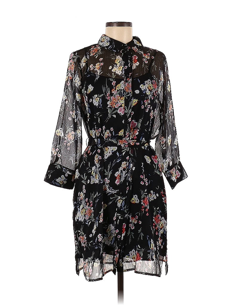 Sugar Lips 100 Polyester Floral Black Casual Dress Size M 53 Off