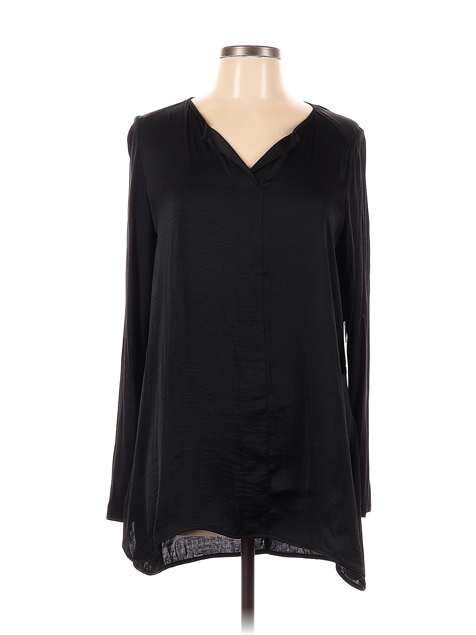 Simply Vera Vera Wang 100 Polyester Black Long Sleeve Blouse Size L