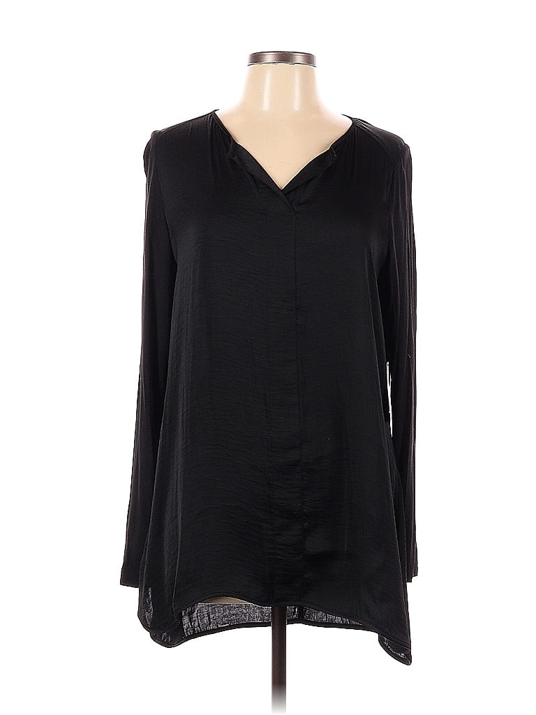 Simply Vera Vera Wang 100 Polyester Black Long Sleeve Blouse Size L