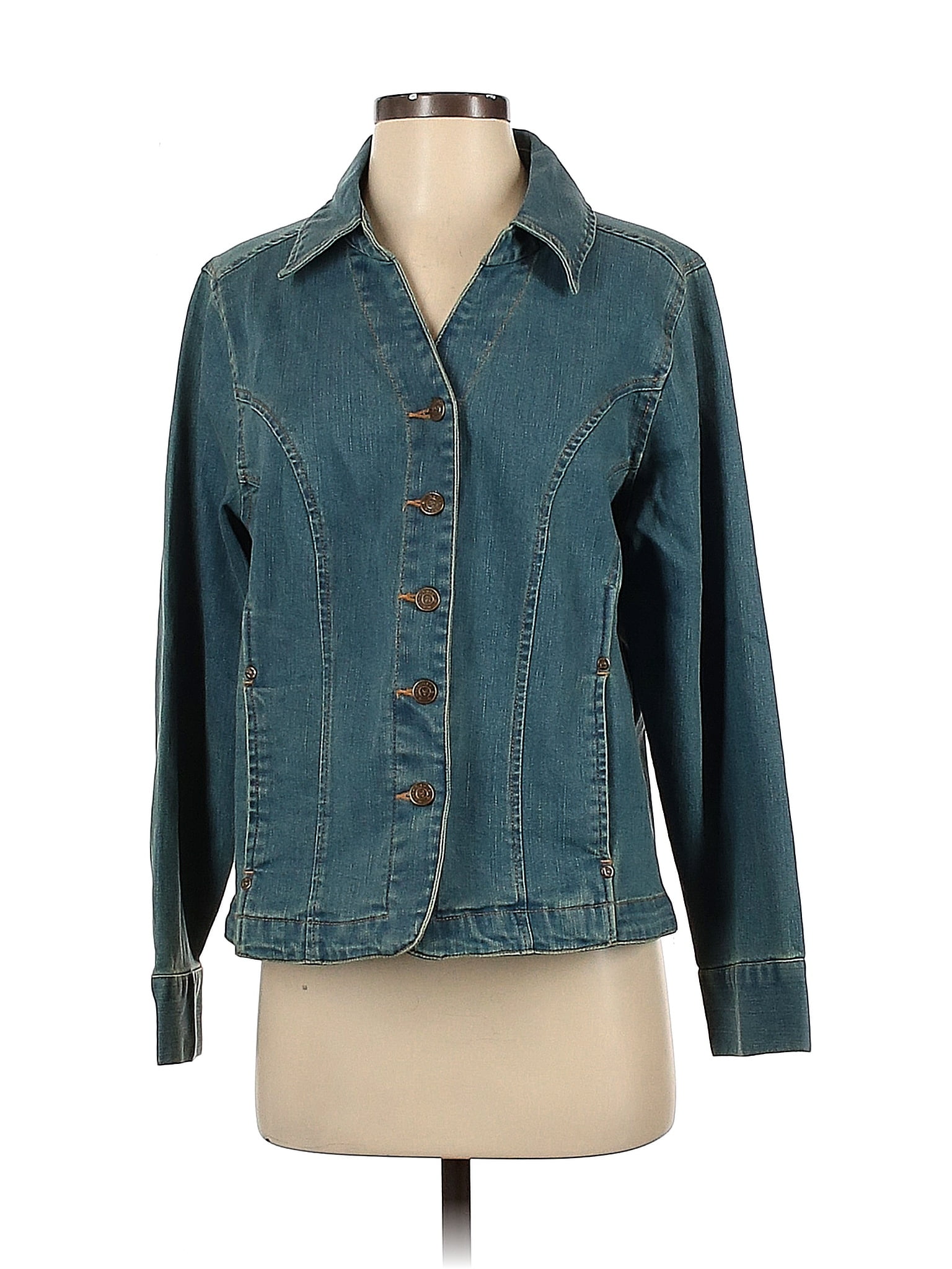 North Style Teal Denim Jacket Size S - 67% off | ThredUp