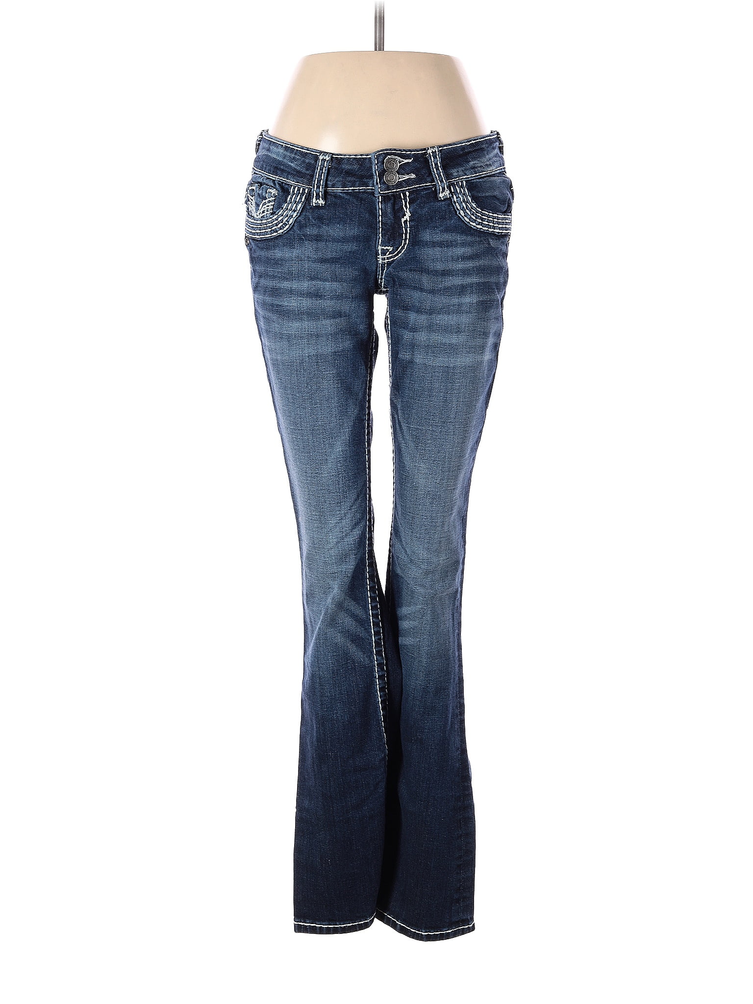 Vigoss Solid Blue Silver Jeggings 27 Waist - 70% off | thredUP