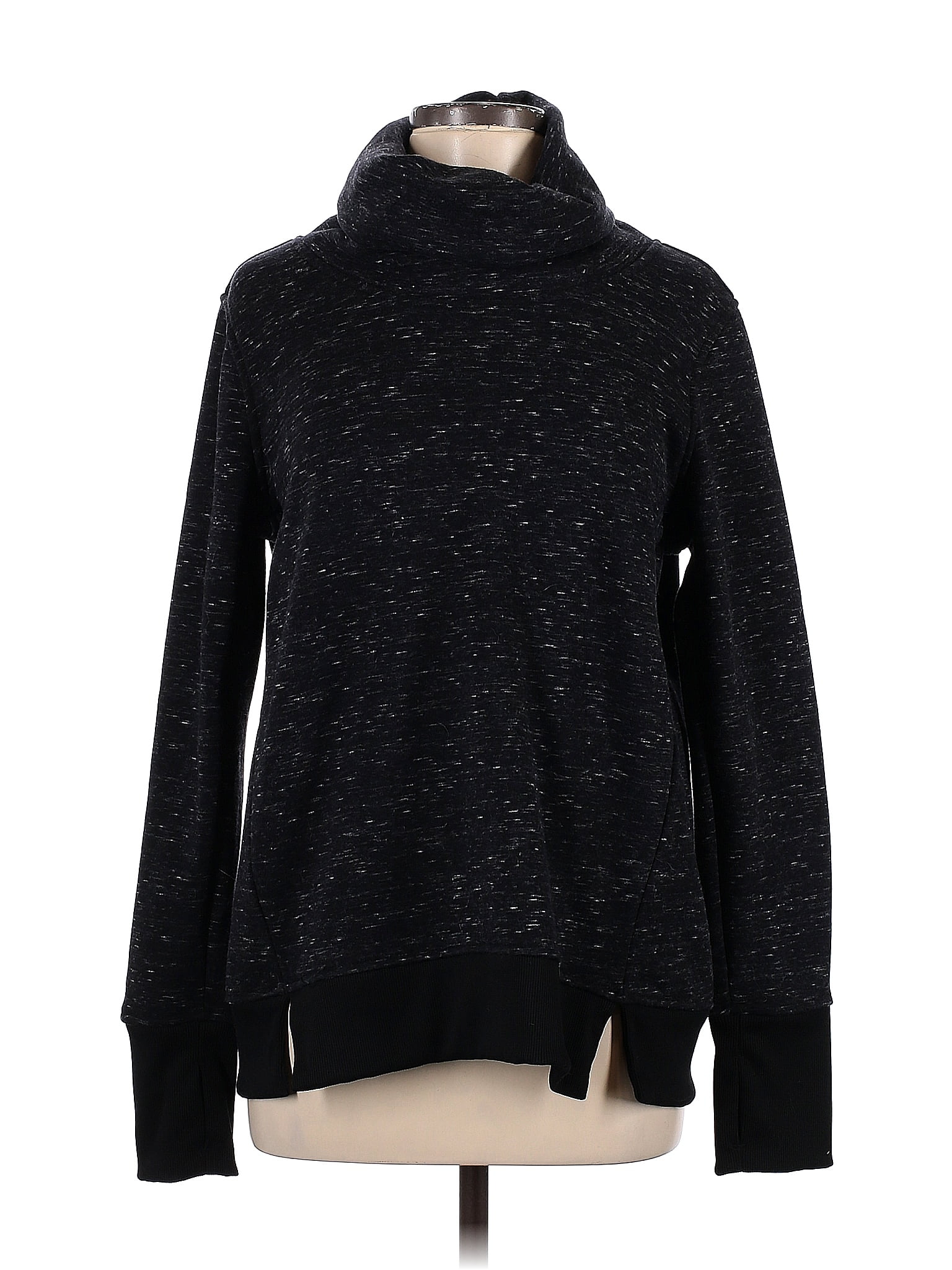90 Degree by Reflex Color Block Marled Black Turtleneck Sweater Size M ...