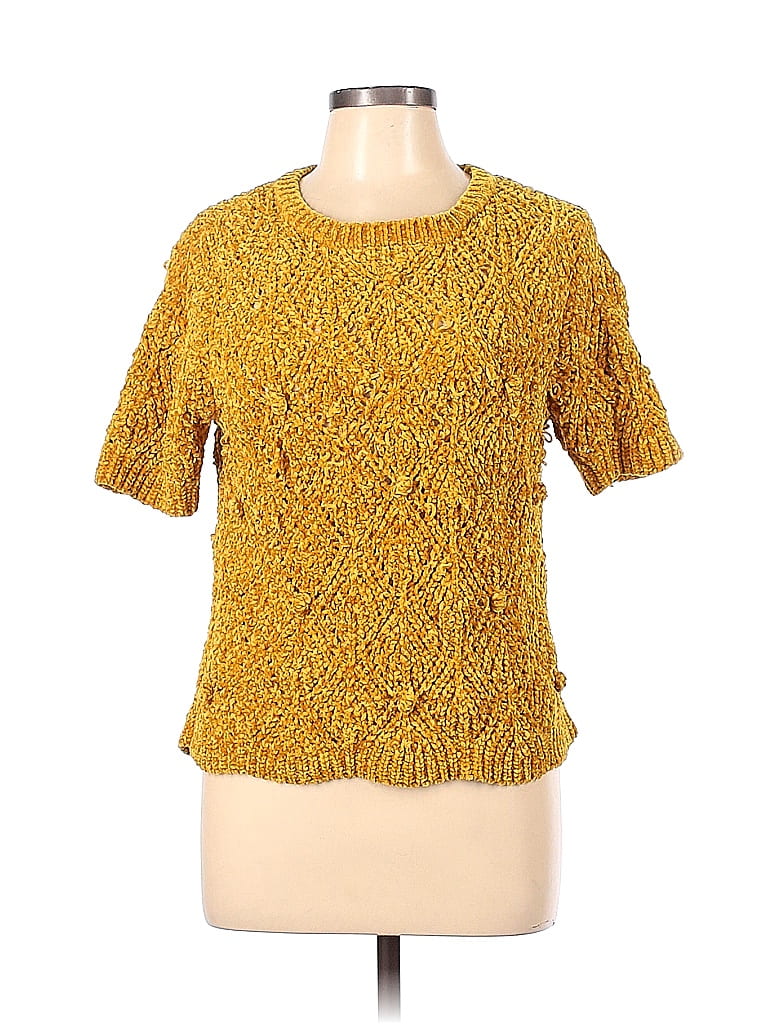 Ann Taylor Loft Outlet 100 Polyester Color Block Yellow Pullover