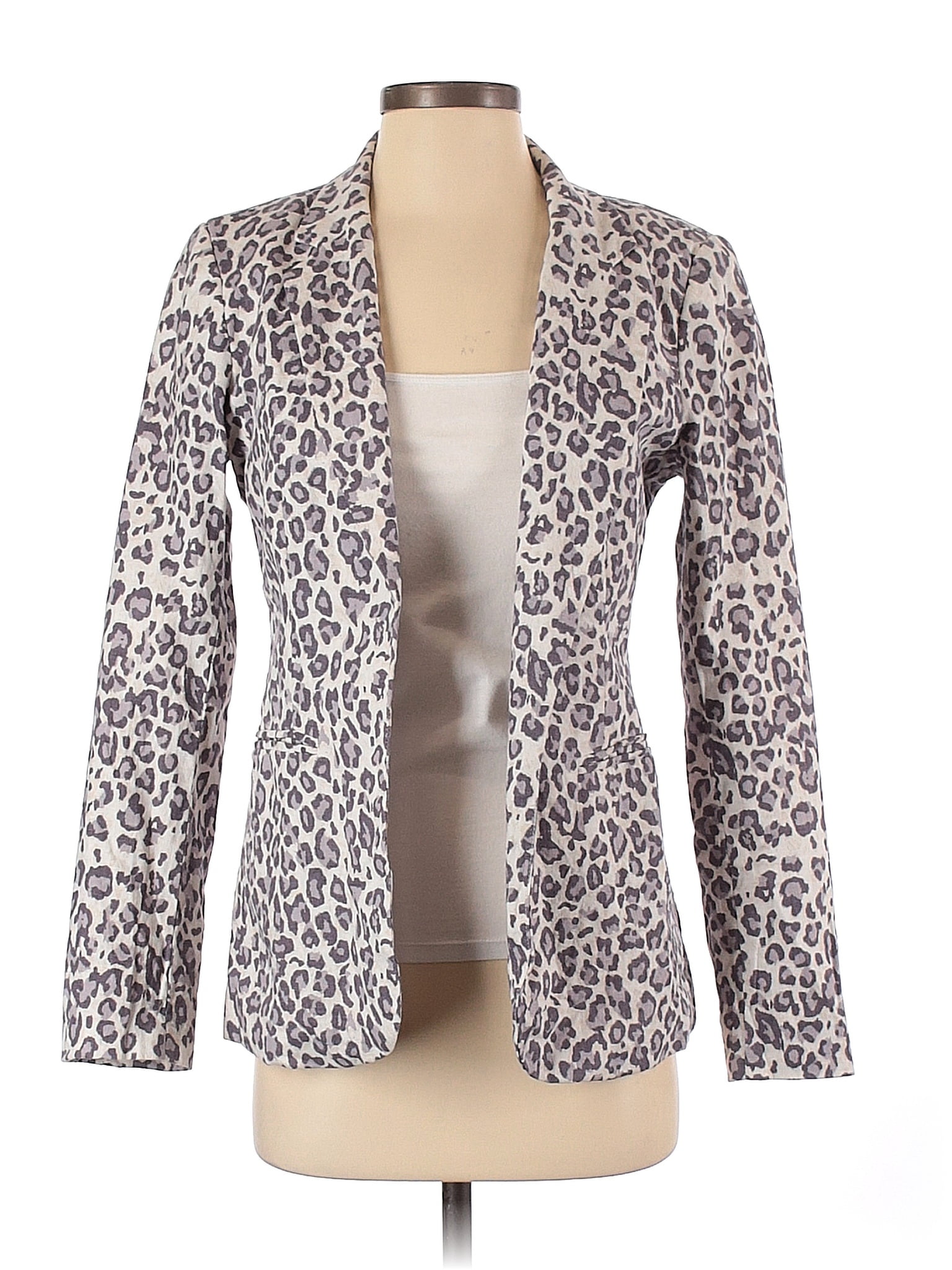 Rachel Zoe Leopard Print Animal Print Color Block Ivory Jacket Size S ...