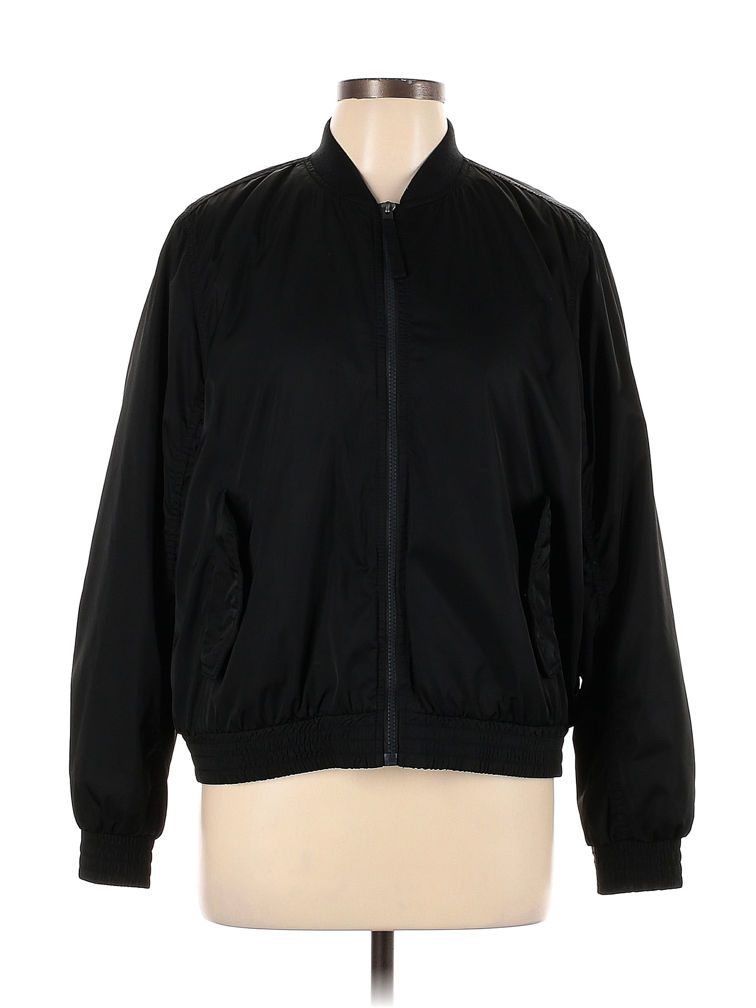 Gap 100% Polyester Solid Black Jacket Size L - 68% off | thredUP