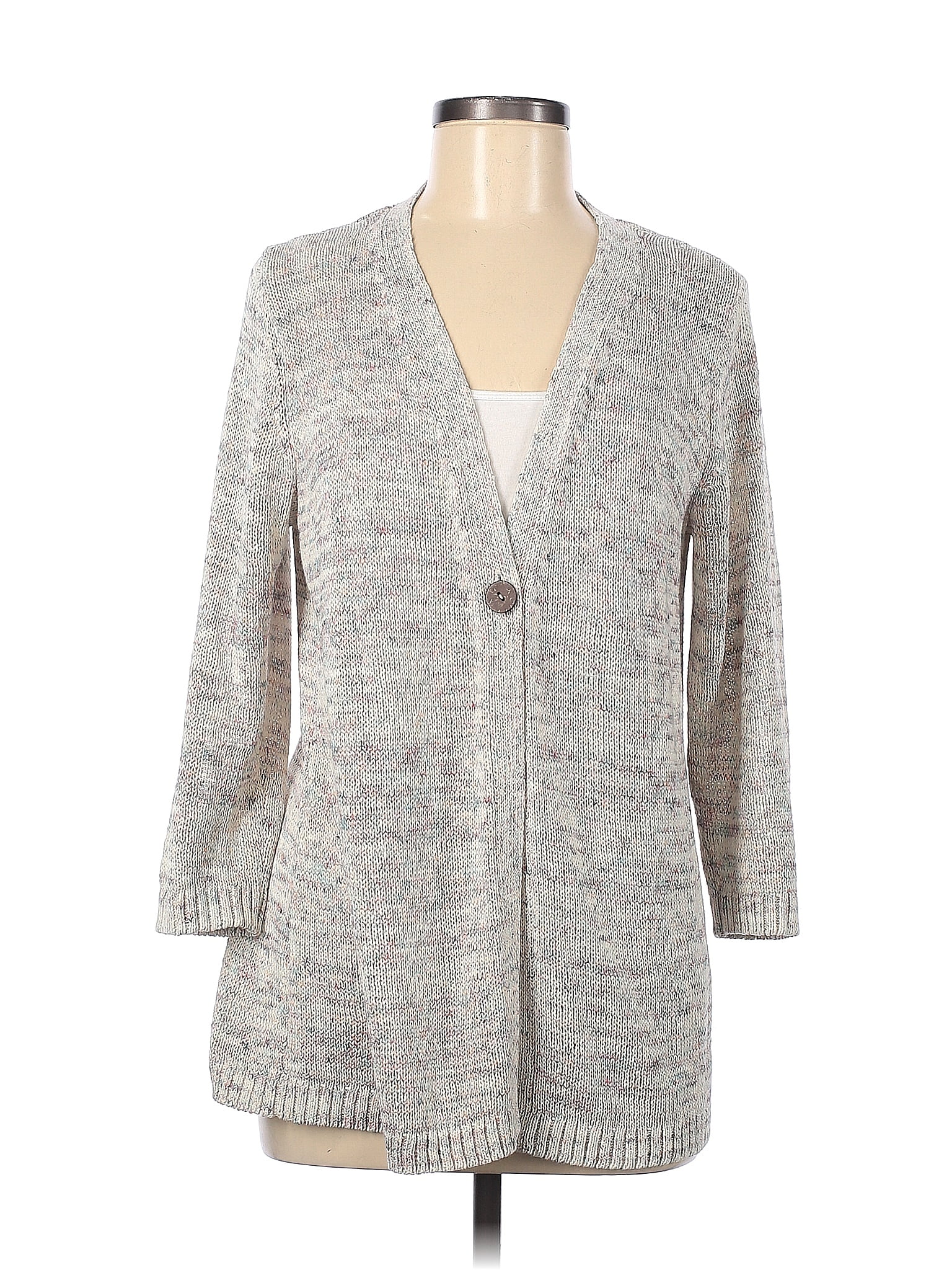 J.Jill Color Block Marled Gray Cardigan Size M - 71% off | thredUP