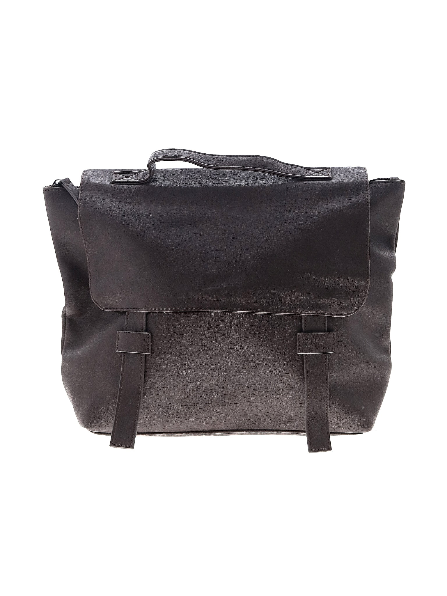 Typo 100% Leather Solid Black Leather Backpack One Size - 59% off | thredUP