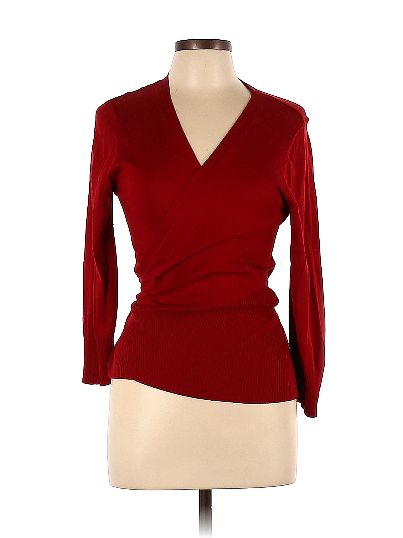 Janeville Color Block Solid Red Silk Pullover Sweater Size L - 57% off ...