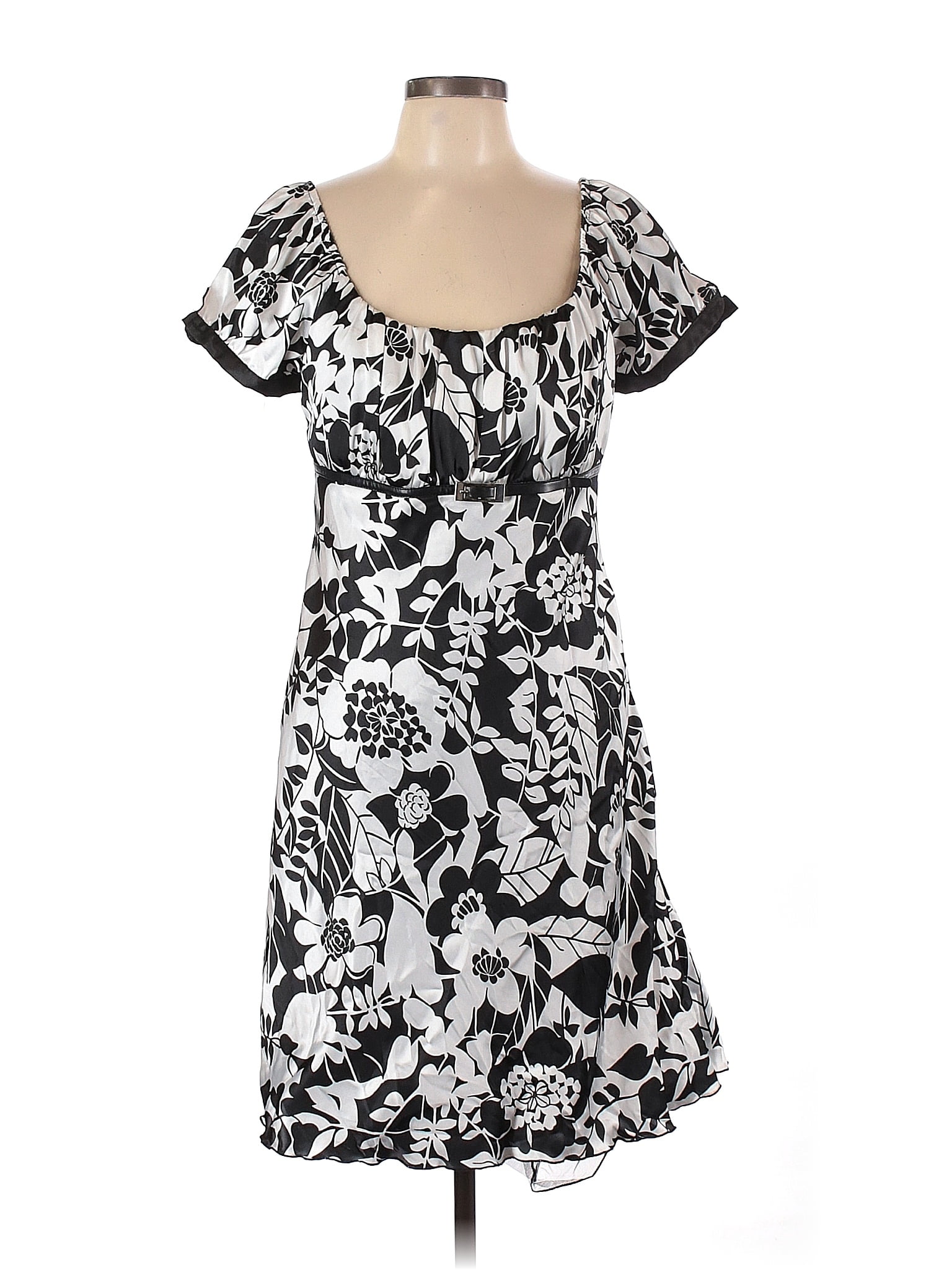 Studio Y 100% Polyester Floral Multi Color Black Casual Dress Size 11 ...