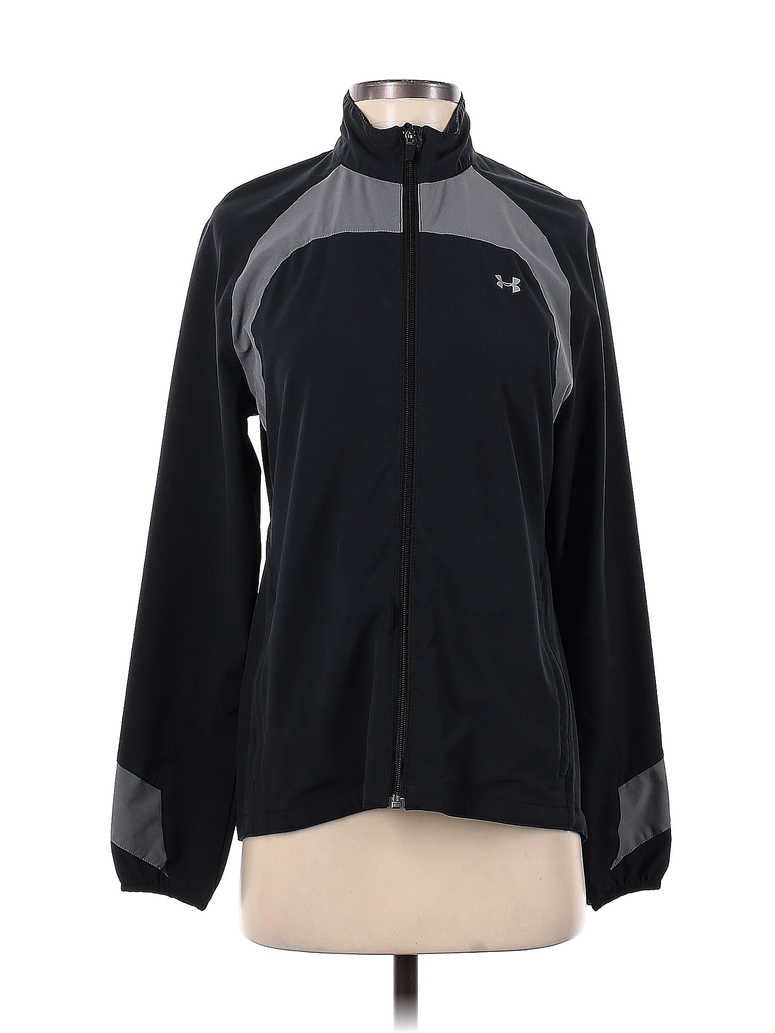 Under Armour Color Block Solid Gray Black Track Jacket Size S - 53% off ...