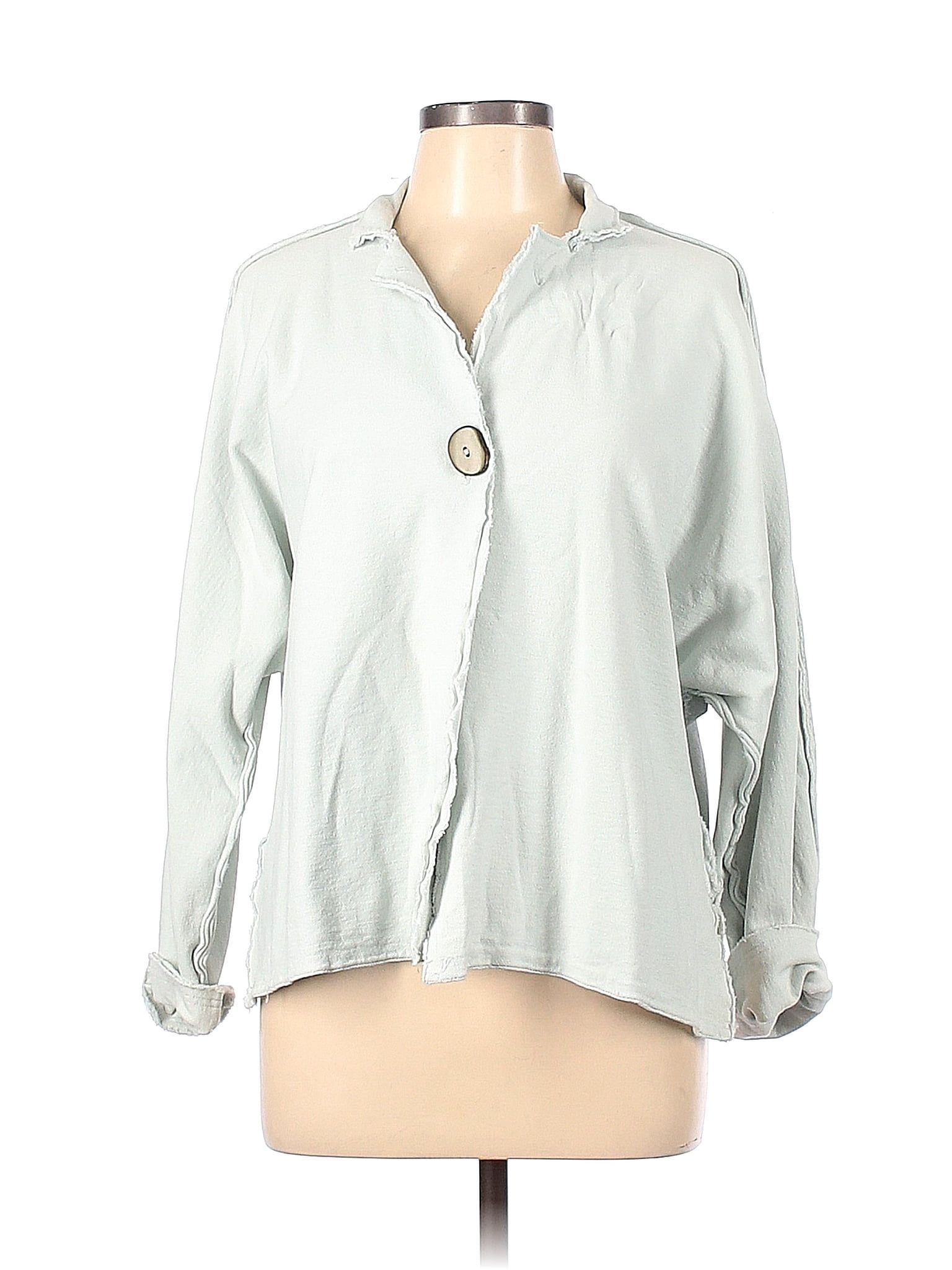 Eleven Stitch Design 100% Cotton Solid Teal Jacket Size L - 71% off ...