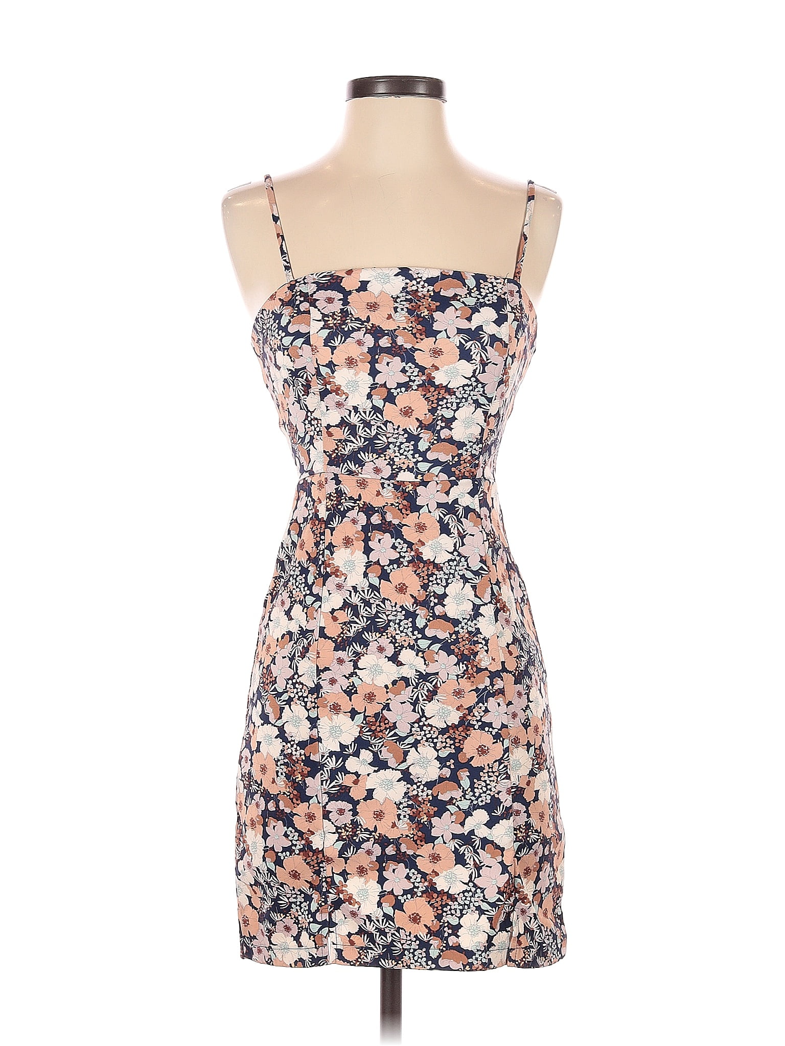 Originality Floral Multi Color Tan Casual Dress Size Xs 60 Off Thredup