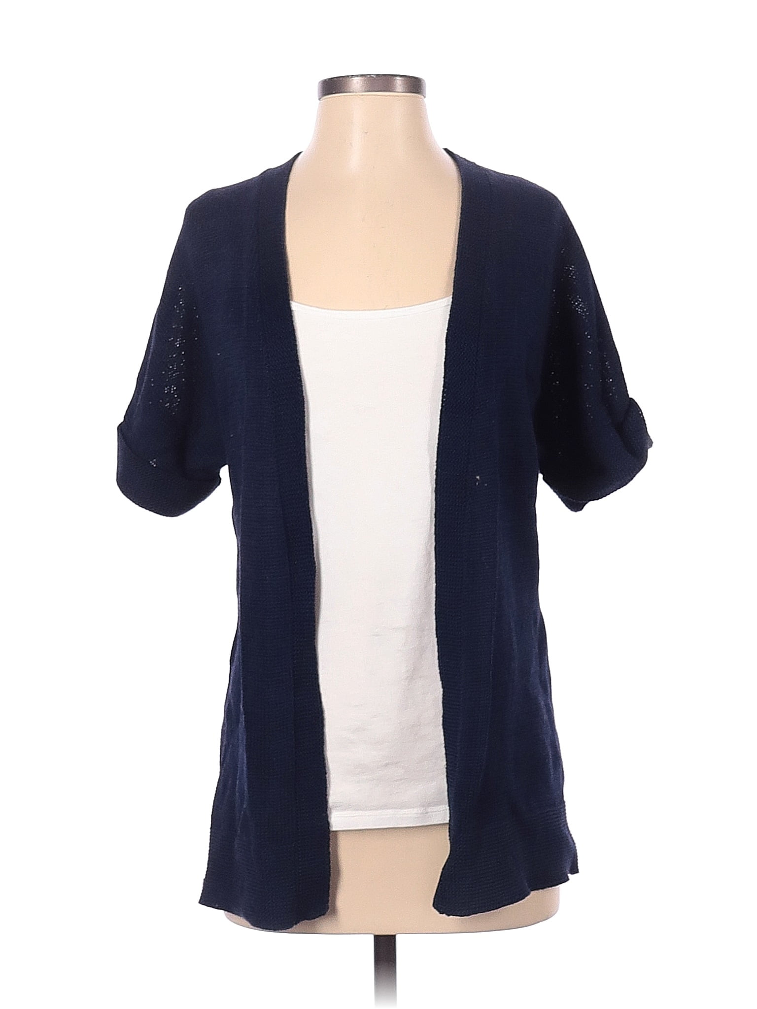 Lilly Pulitzer 100 Cotton Color Block Solid Navy Blue Cardigan Size Xs