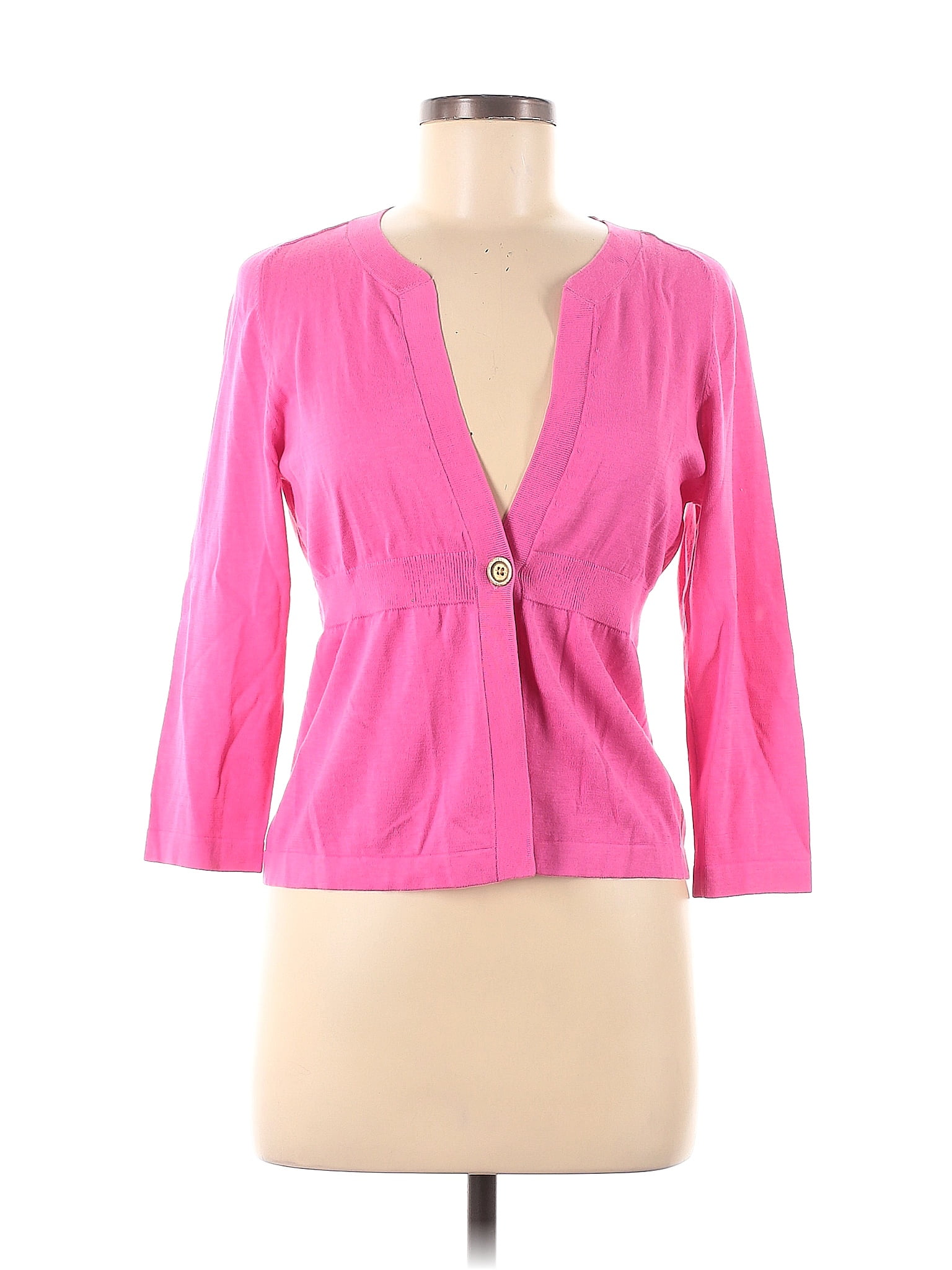 Lilly Pulitzer 100% Cotton Color Block Solid Pink Cardigan Size M - 63% off | thredUP