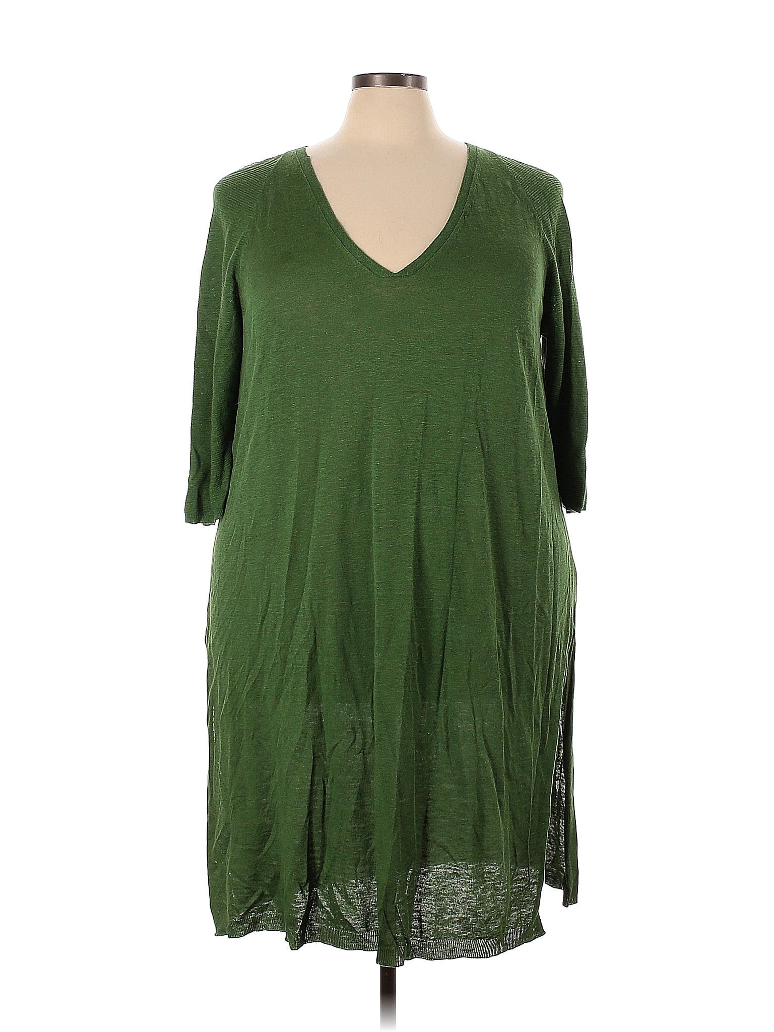 J.Jill Solid Green Casual Dress Size 3X (Plus) - 59% off | thredUP