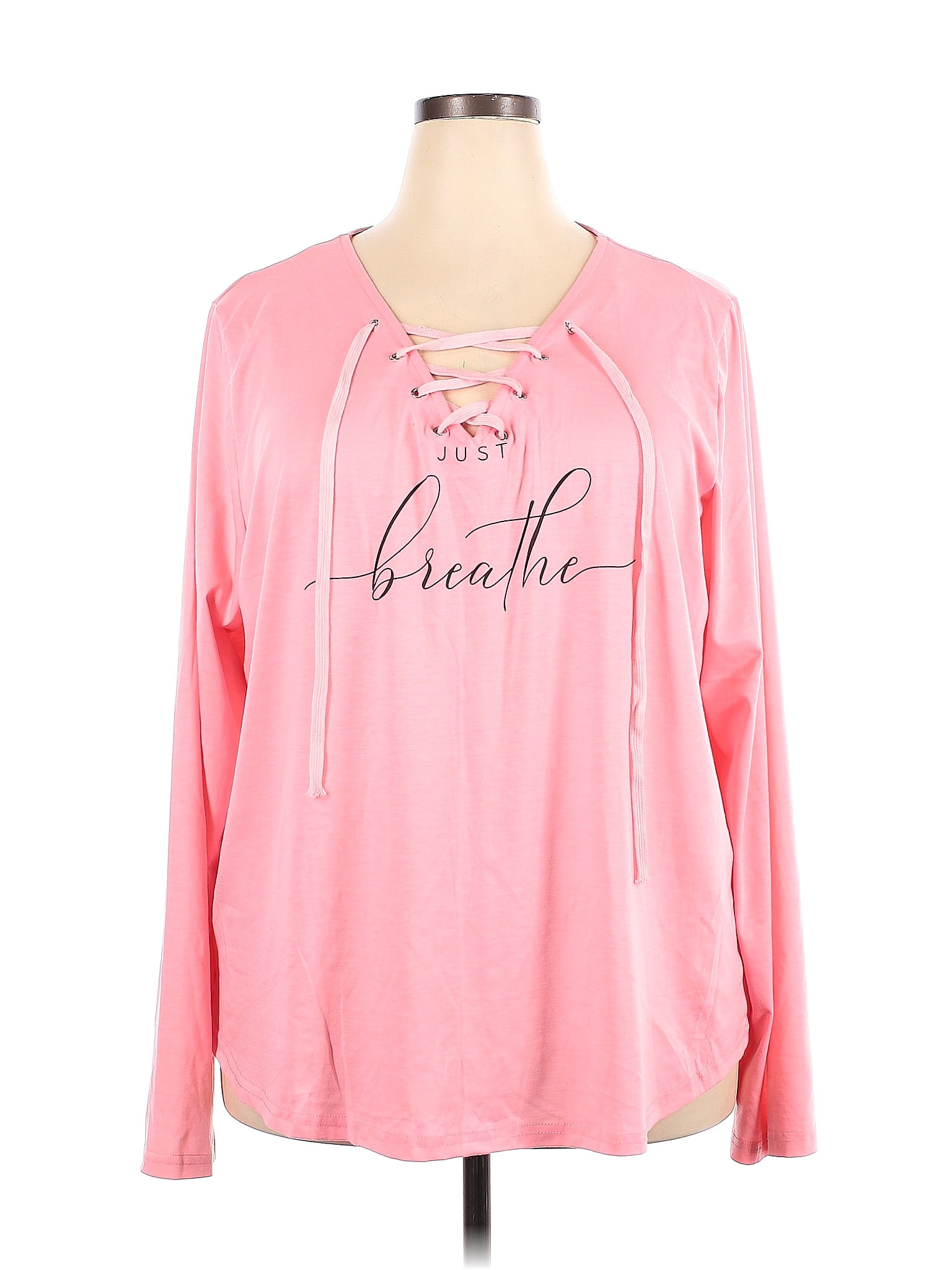 Unbranded Pink Long Sleeve T-Shirt Size 5X (Plus) - 48% off | thredUP