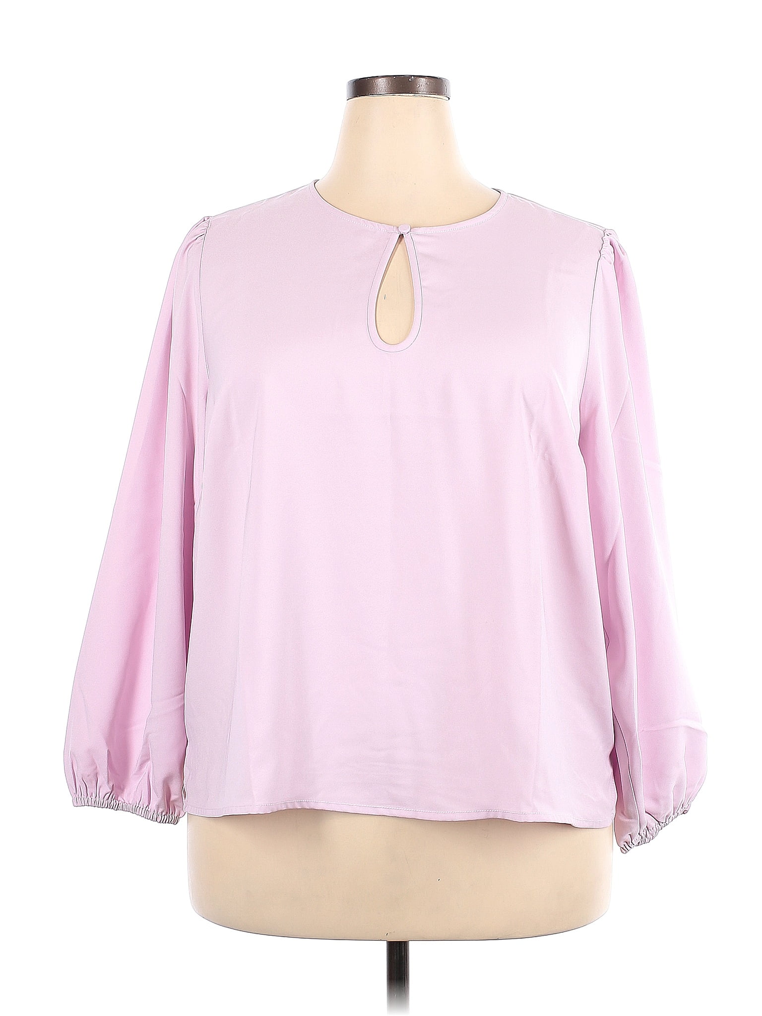 J.Crew 100% Polyester Pink Long Sleeve Blouse Size 2X (Plus) - 73% off | ThredUp