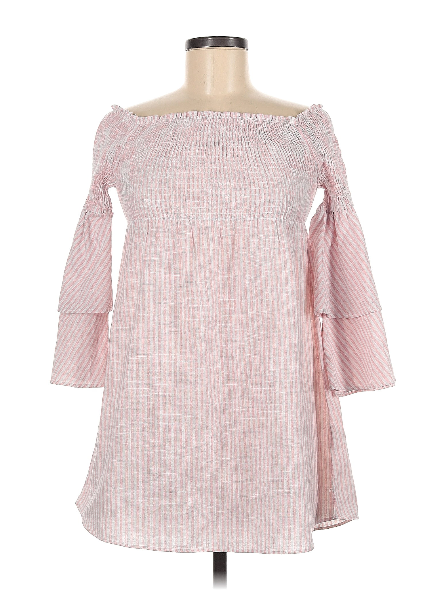 Paper Heart 100% Cotton Checkered-gingham Multi Color Pink Casual Dress ...
