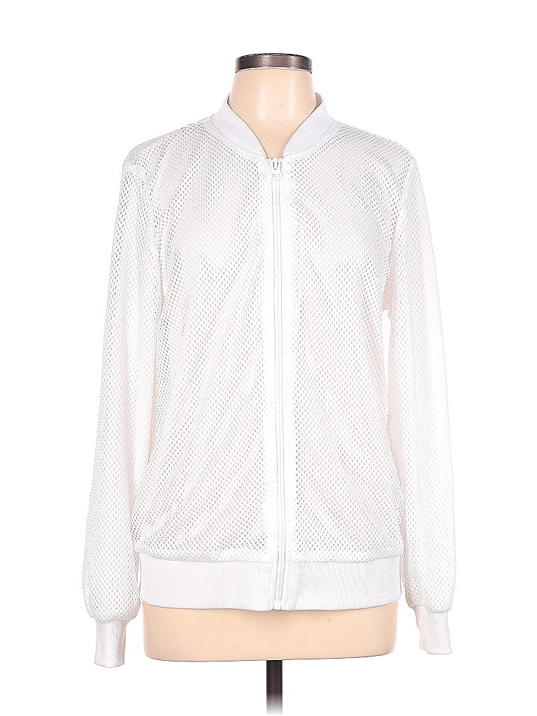 Simply Vera Vera Wang 100% Polyester Color Block Solid White Cardigan ...