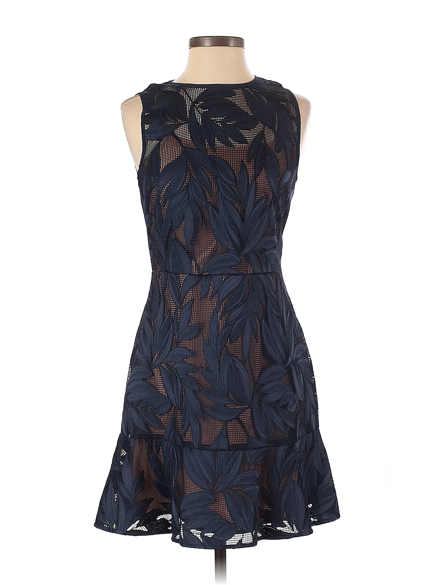Michael Michael Kors 100 Polyester Solid Blue Cocktail Dress Size Xs