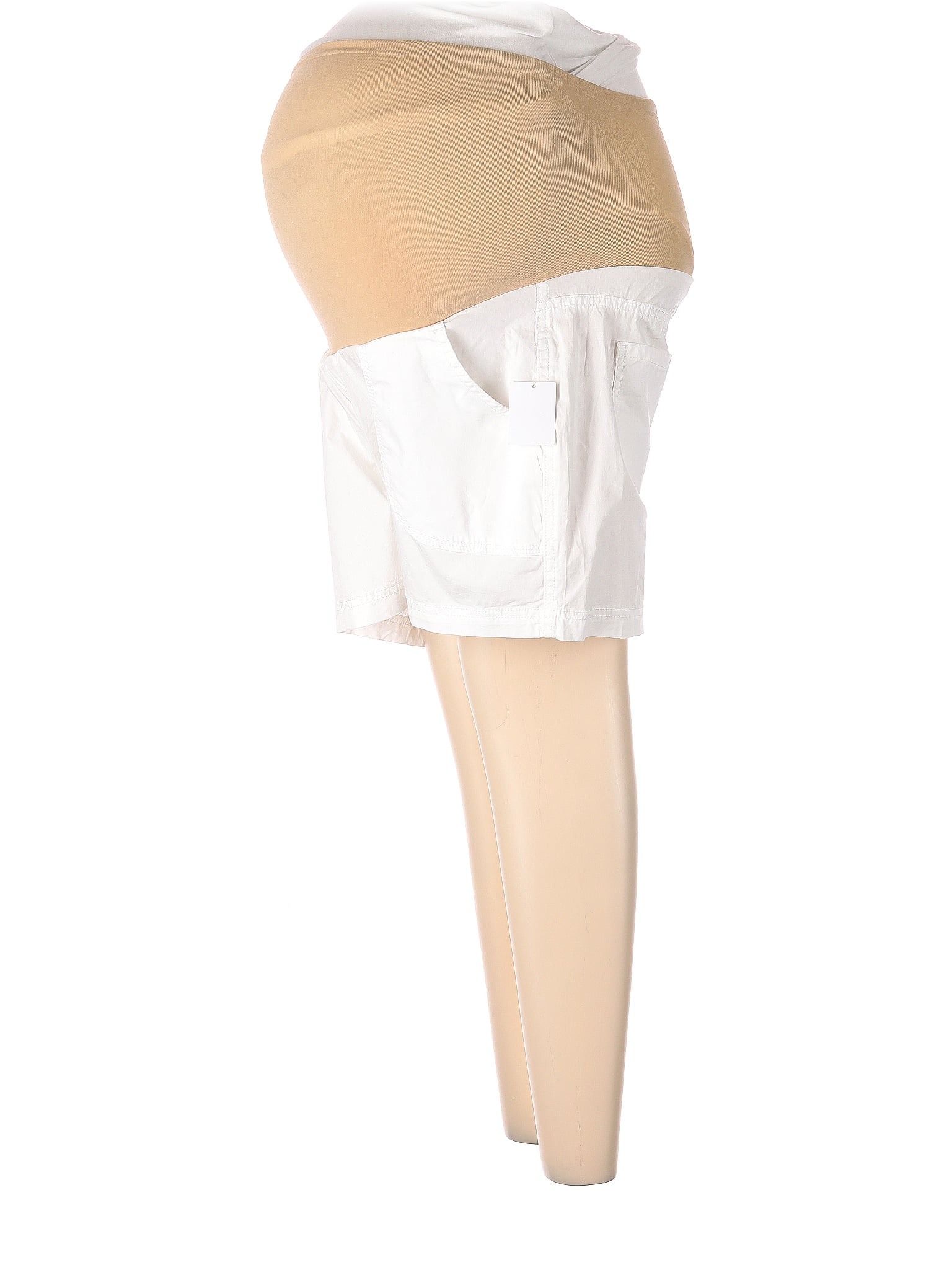 Motherhood Solid White Ivory Shorts Size M (Maternity) - 36% off | thredUP