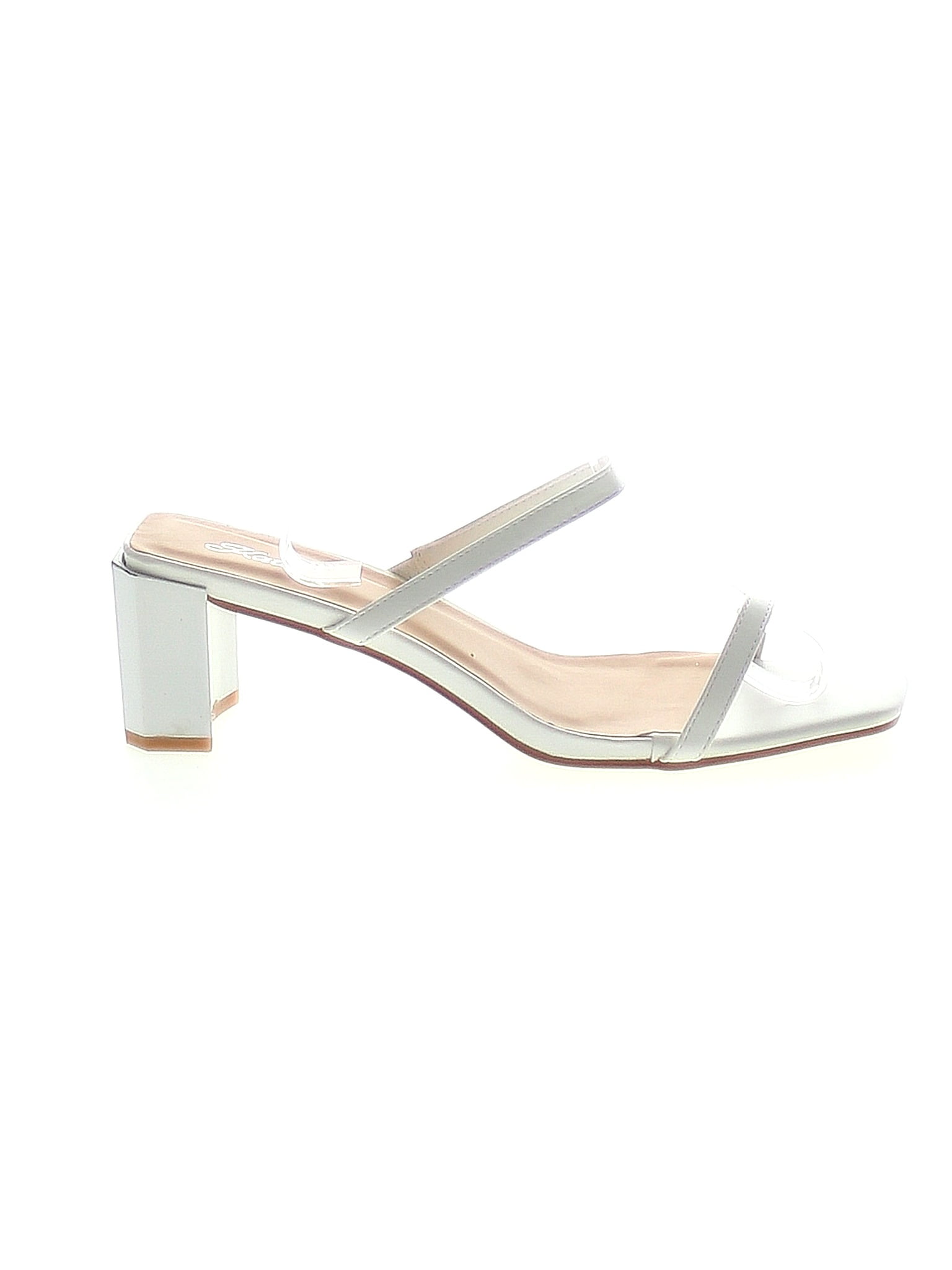 Assorted Brands 100% Synthetic Solid Metallic White Heels Size 41 (EU ...