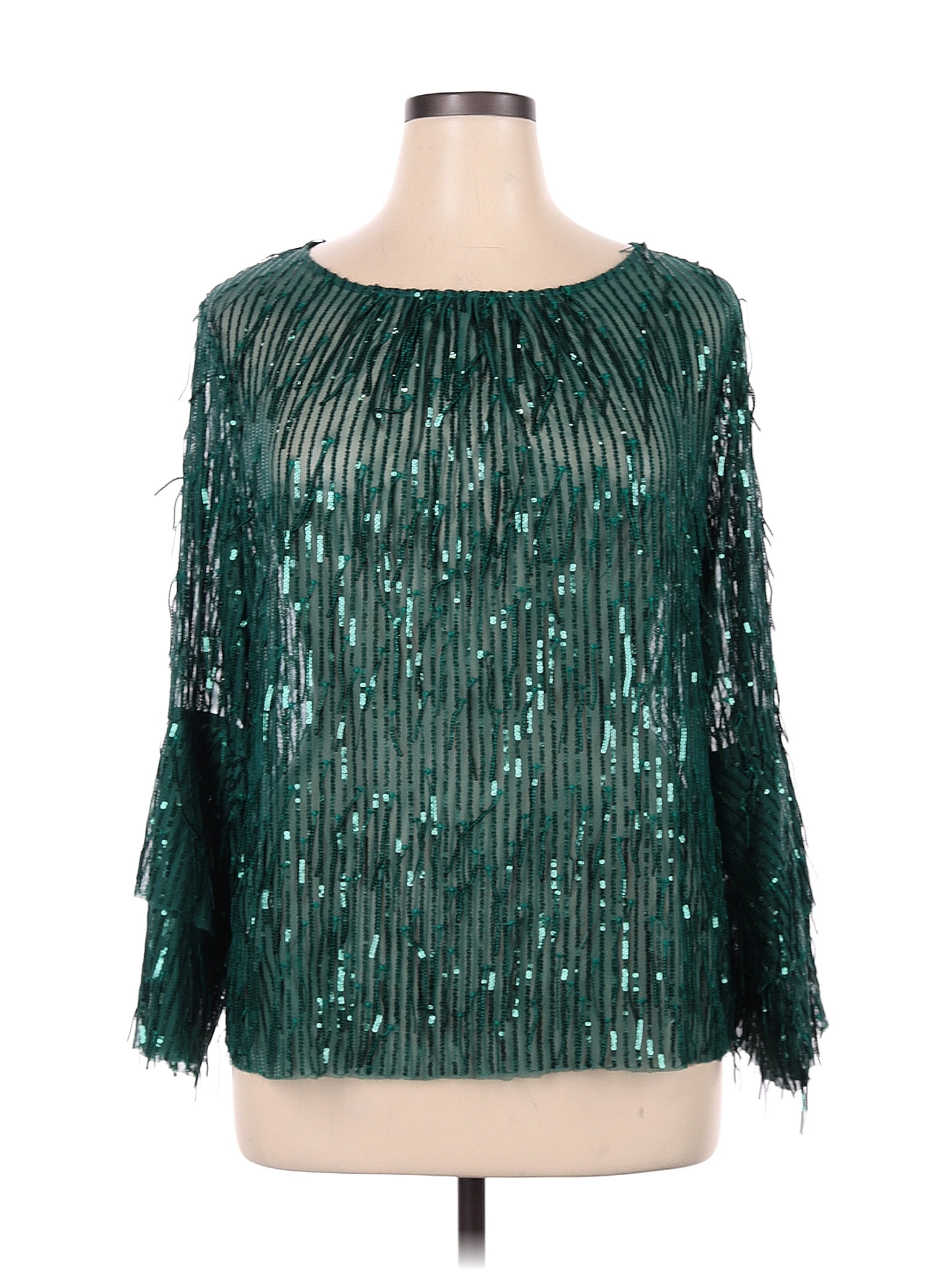 Eva Franco Teal Long Sleeve Blouse Size Xl 78 Off Thredup
