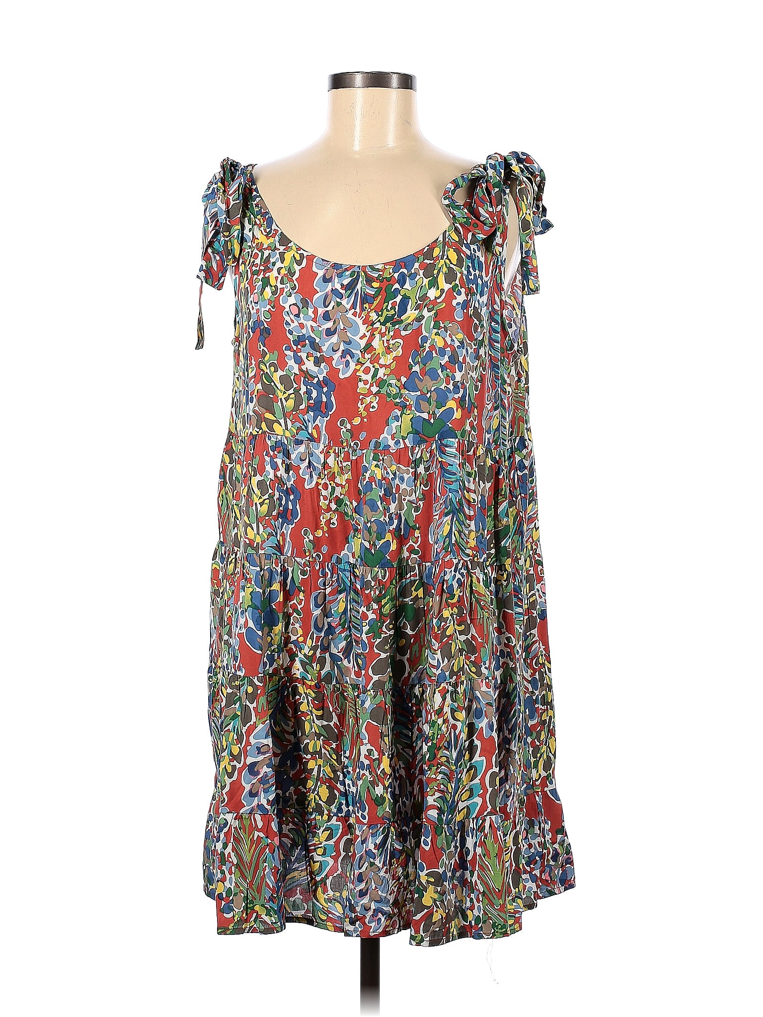 Jodifl 100% Rayon Floral Multi Color Blue Casual Dress Size M - 68% off ...
