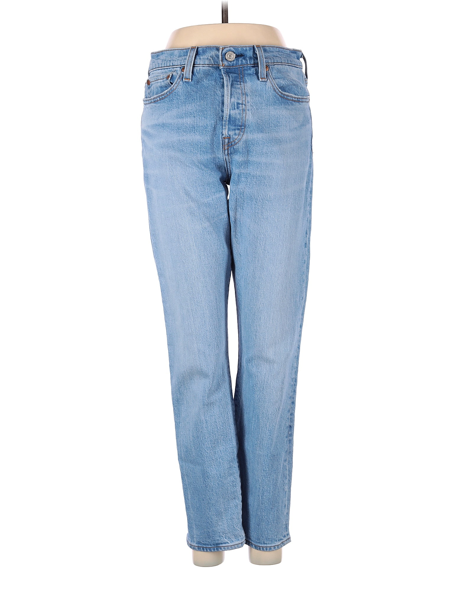 Levi's Solid Blue Jeans 28 Waist - 68% off | thredUP