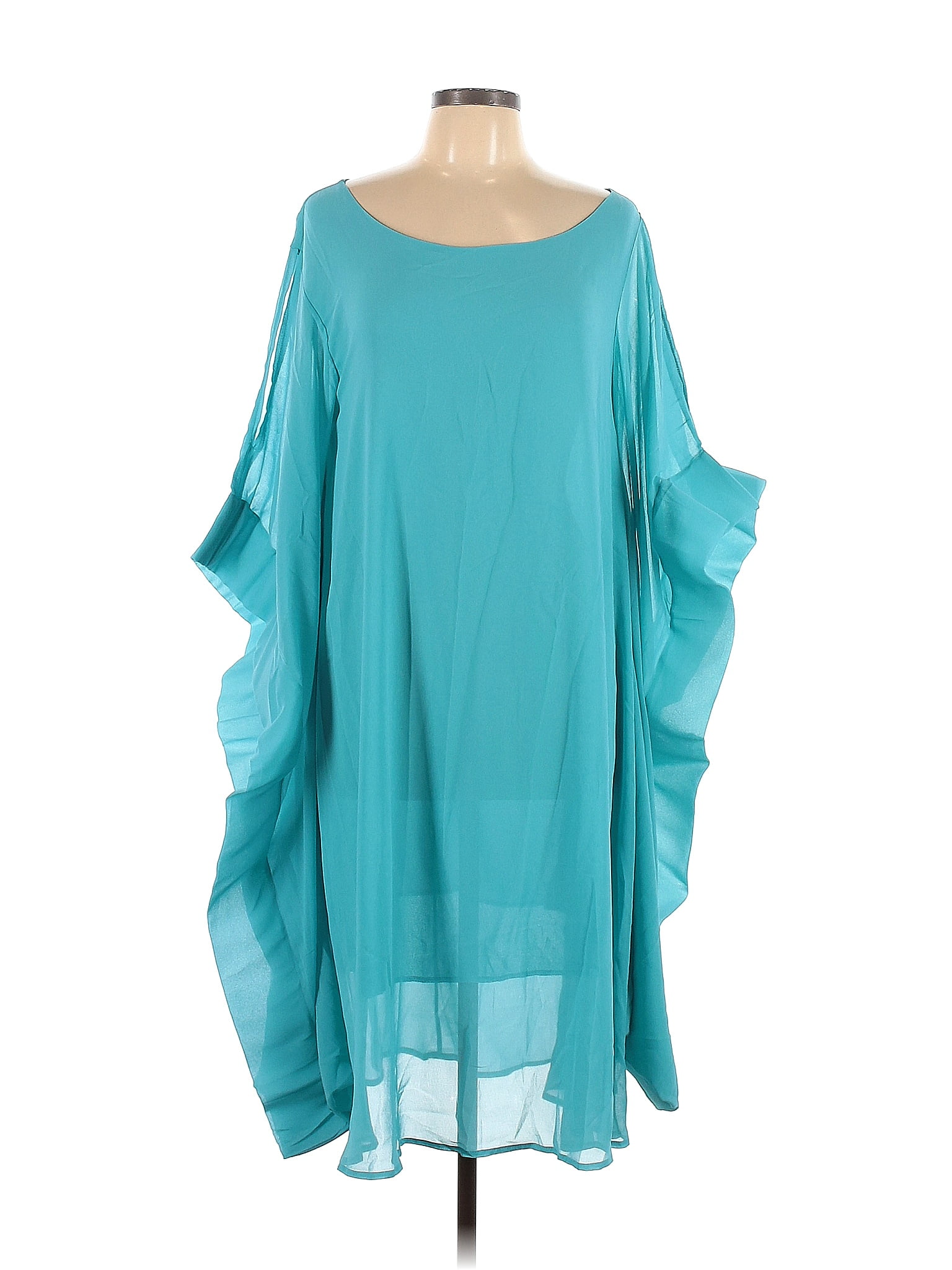 Unbranded Solid Blue Teal Casual Dress Size L 54 Off Thredup