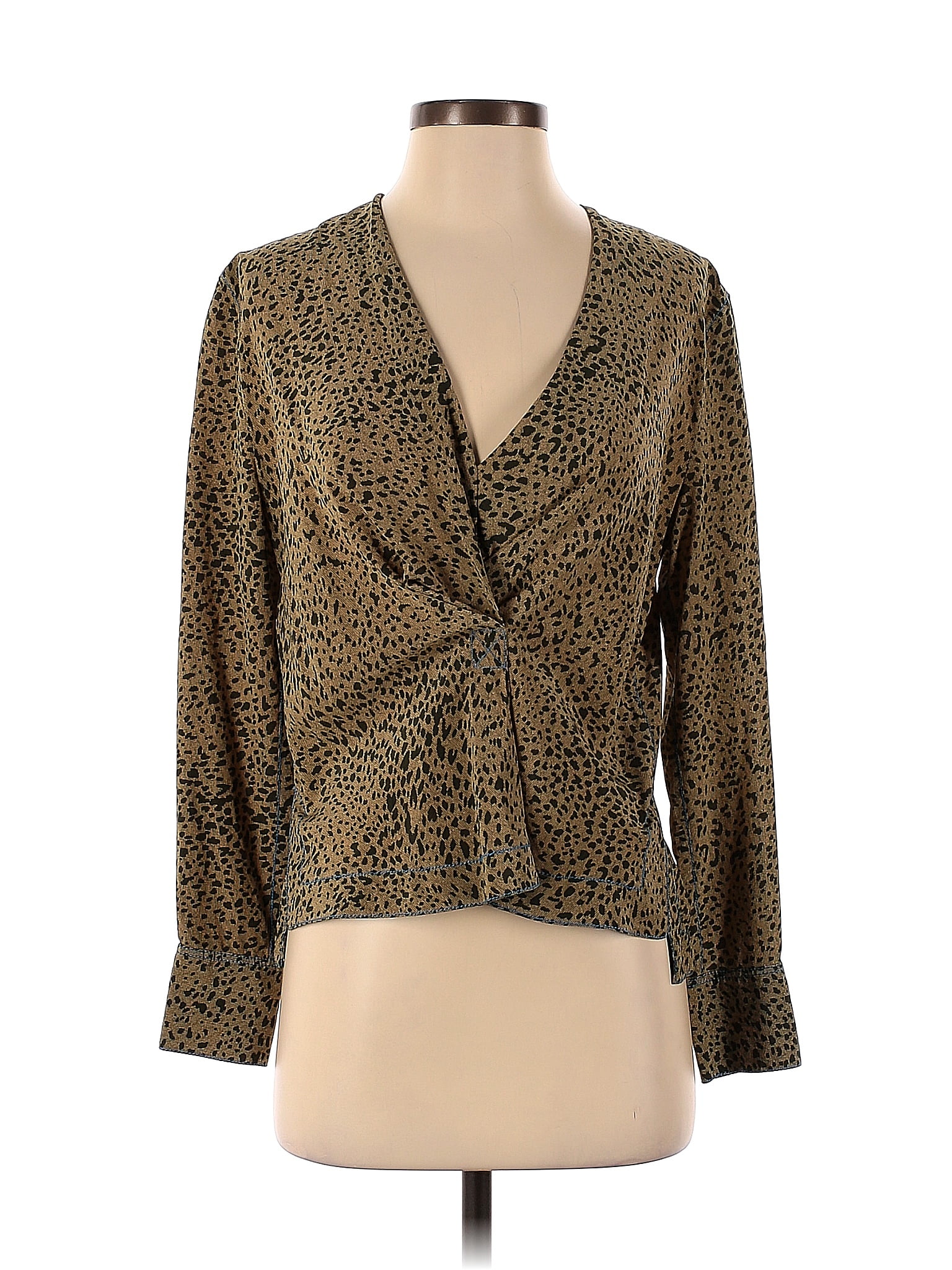 Rag & Bone 100% Silk Gold Shields Cheetah Top Size XS - 82% off | thredUP