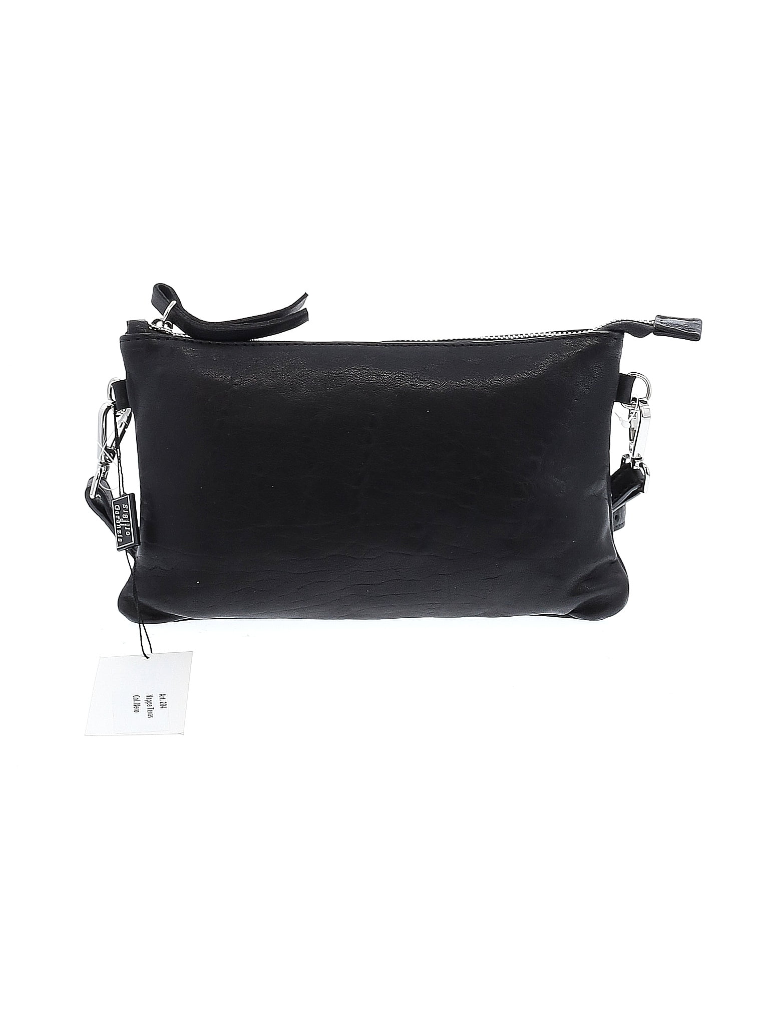 Maxon Collection 100% Leather Solid Black Leather Crossbody Bag One ...