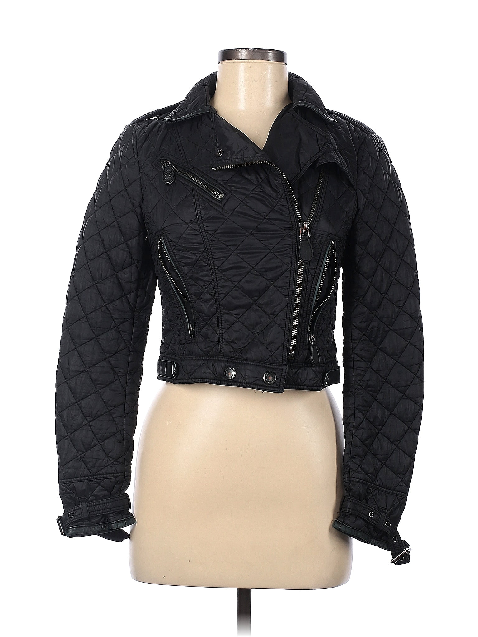 Burberry Brit 100% Polyamide Solid Black Jacket Size 6 - 63% off | thredUP