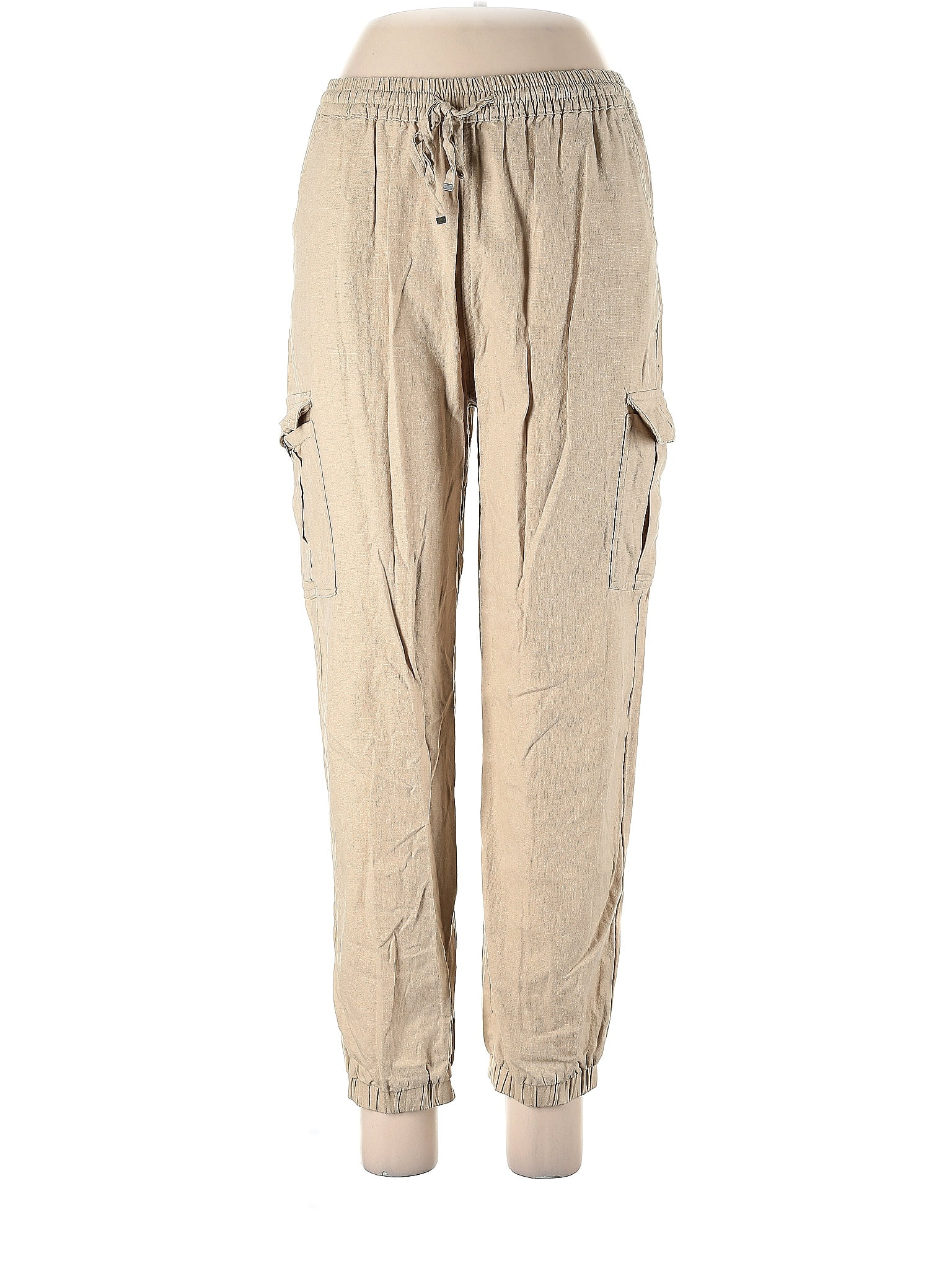 Love Tree Solid Tan Linen Pants Size L - 60% off | ThredUp